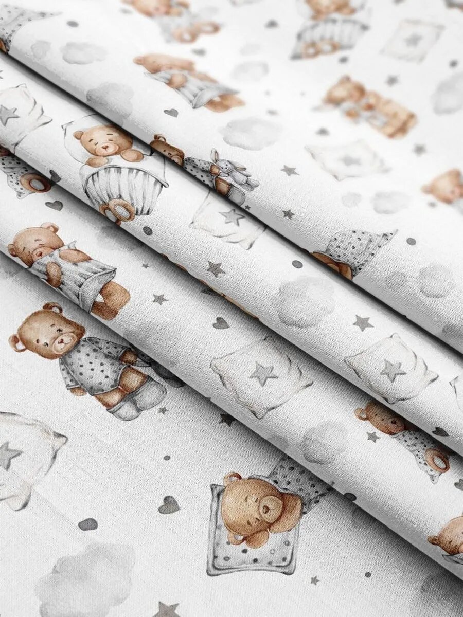 Бязь ГОСТ отрез 150*300см Мишки