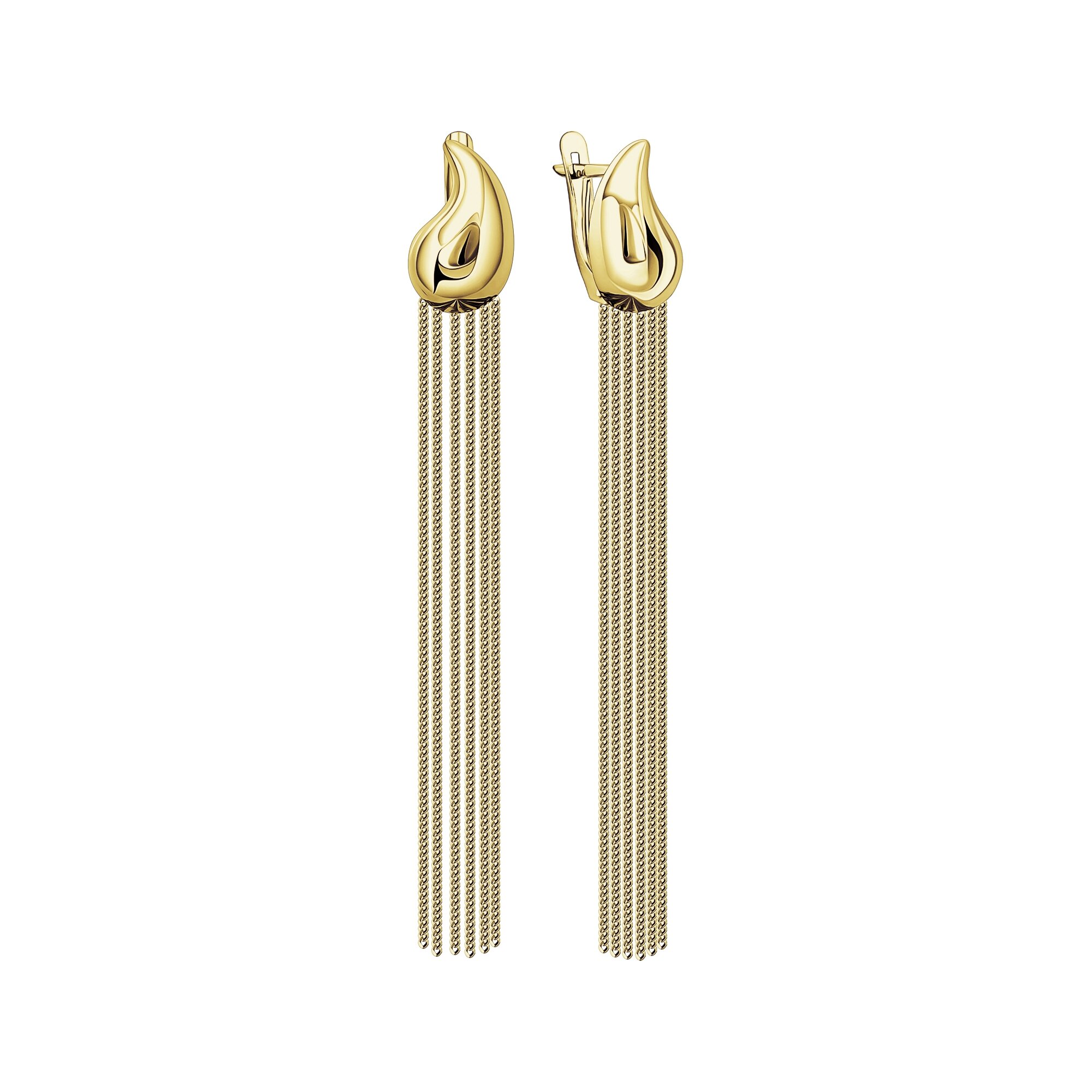 Серьги, серебро, 925 проба, золочение