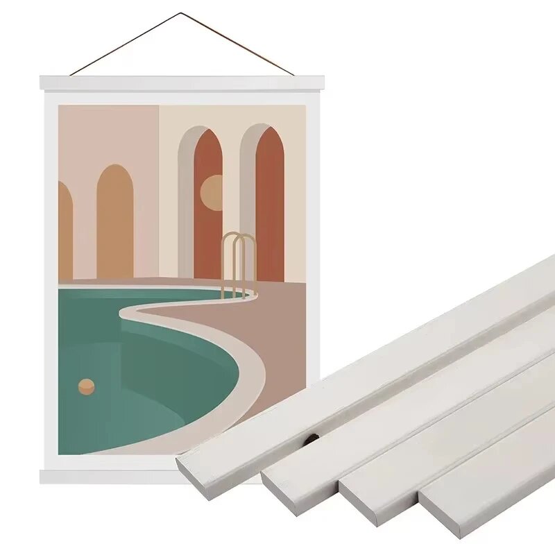 Магнитная деревянная рамка для плакатов 50cm, White Wood