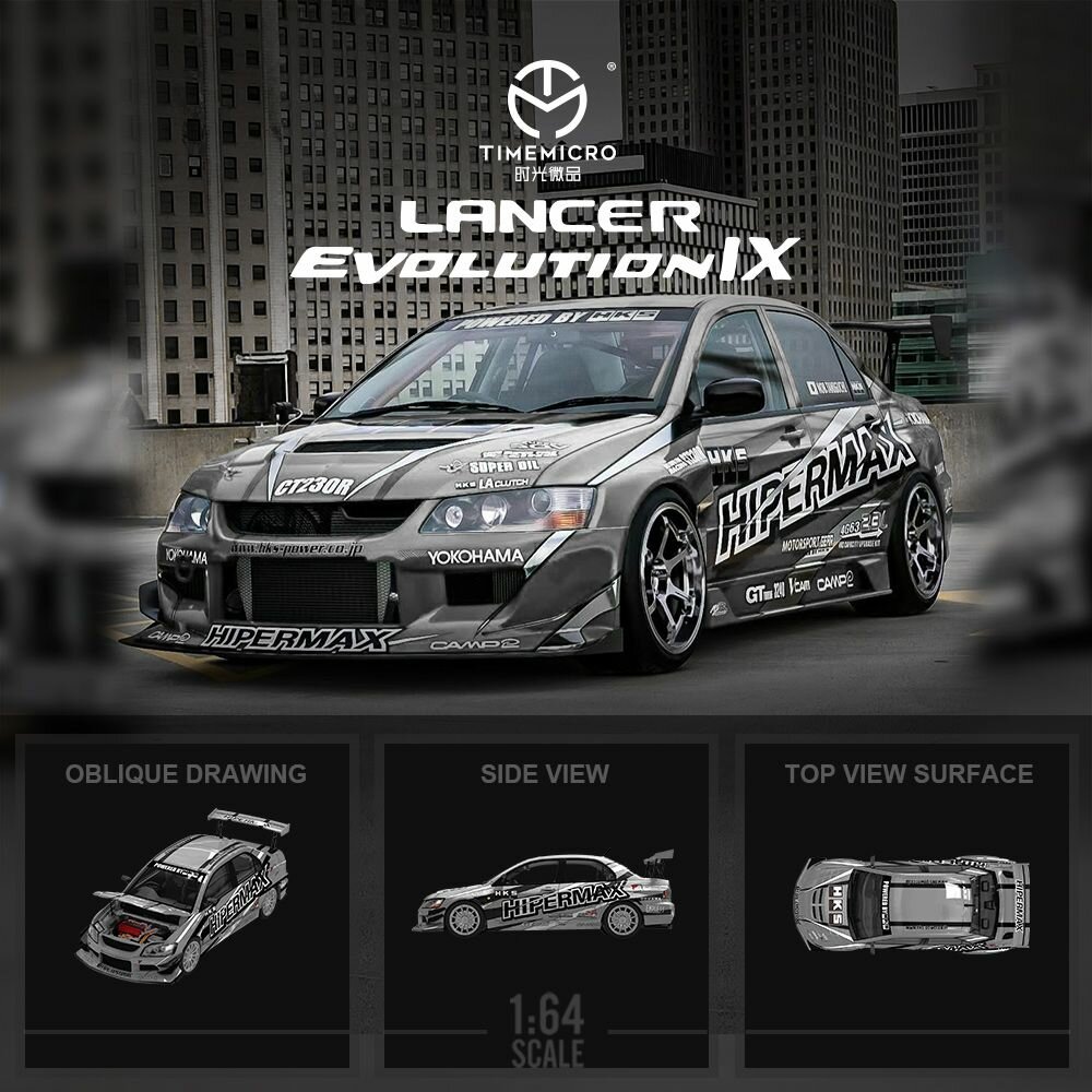 Модель автомобиля Mitsubishi Lancer Evolution IV, 1:64, TimeMicro - коллекционная из сплава с фигуркой модели