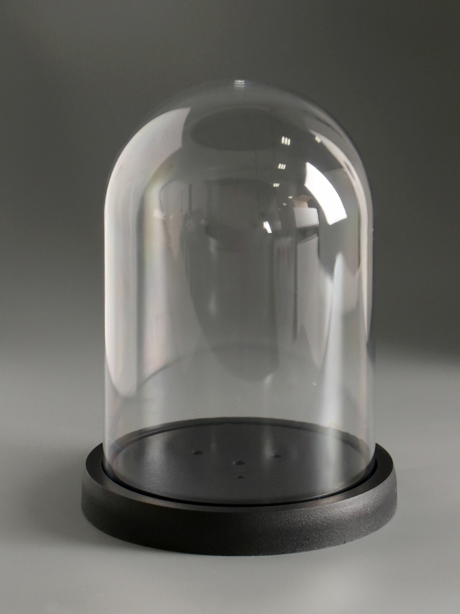 Купол-клош на подставке пластик, 14x14x19 см, цвет: прозрачный