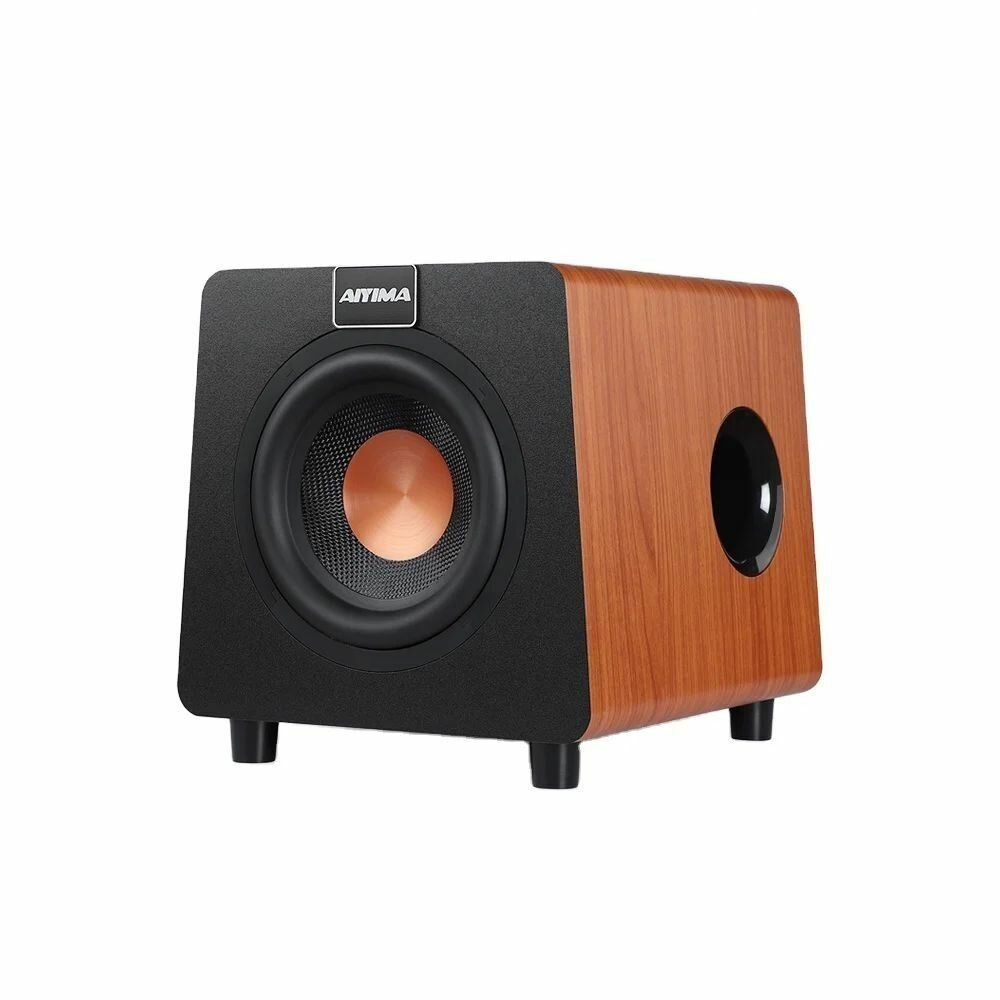 AIYIMA 800X Сабвуфер 150 Вт 8-дюймовый активный динамик, динамик с глубоким басом и текстурой дерева, входы: RCA/AUX/LFE