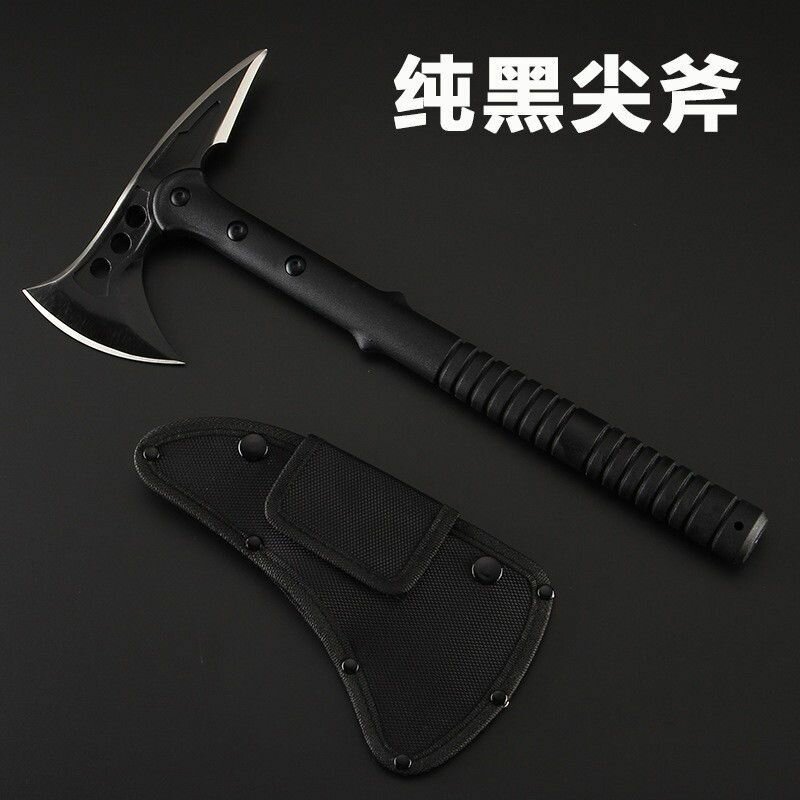 Черный универсальный топор, многофункциональный инженерный топор для рубки дров, самообороны, ручной топор, топор для альпинизма, кемпинга и тушения пожаров.