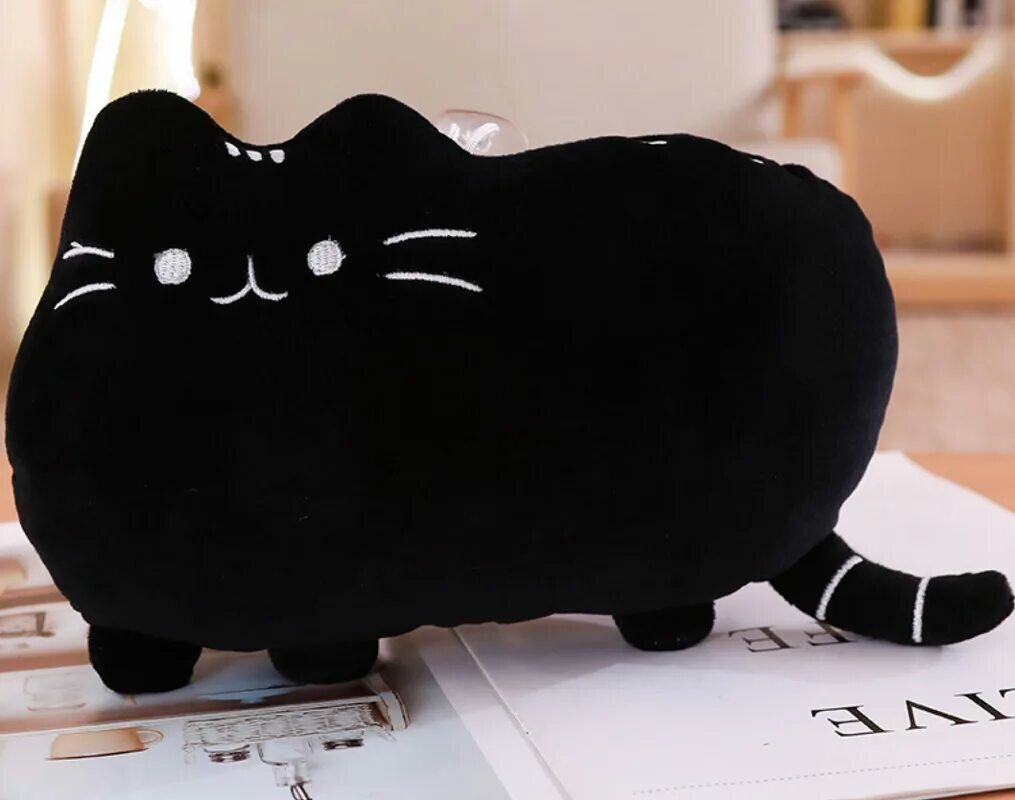 Игрушка Подушка Кот Пушин 40 см большой / Pusheen Cat, черный