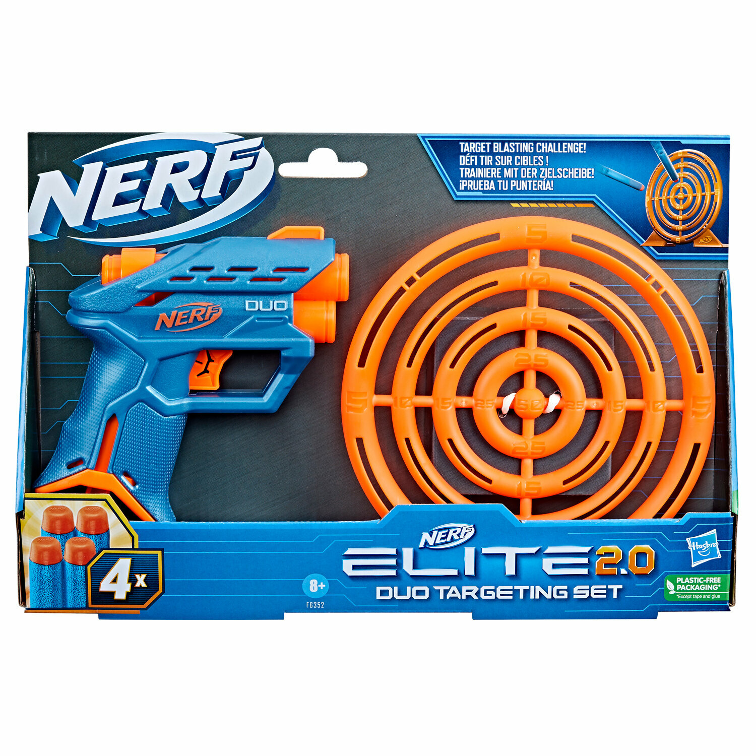 Набор двойных мишеней Hasbro Nerf Бластер Elite 2.0 Duo Targeting Set F6352EU4, 4 снаряда