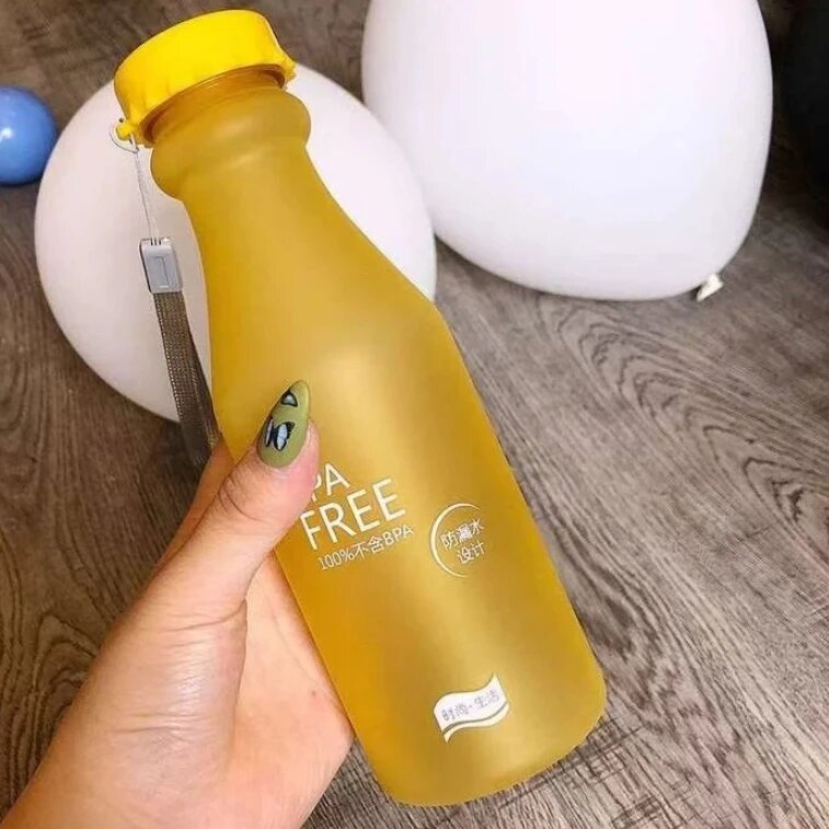 Бутылка для воды желтая 550 мл, BPA Free