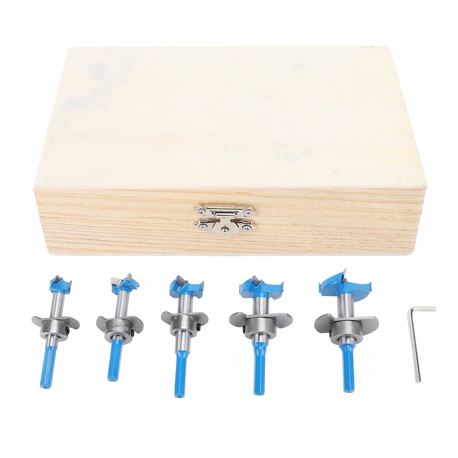 5 шт. расточные сверла с шестигранным хвостовиком, регулируемый открывалка для отверстий, набор для скрытой установки петель 15 мм, 20 мм, 25 мм, 30 мм, 35 мм