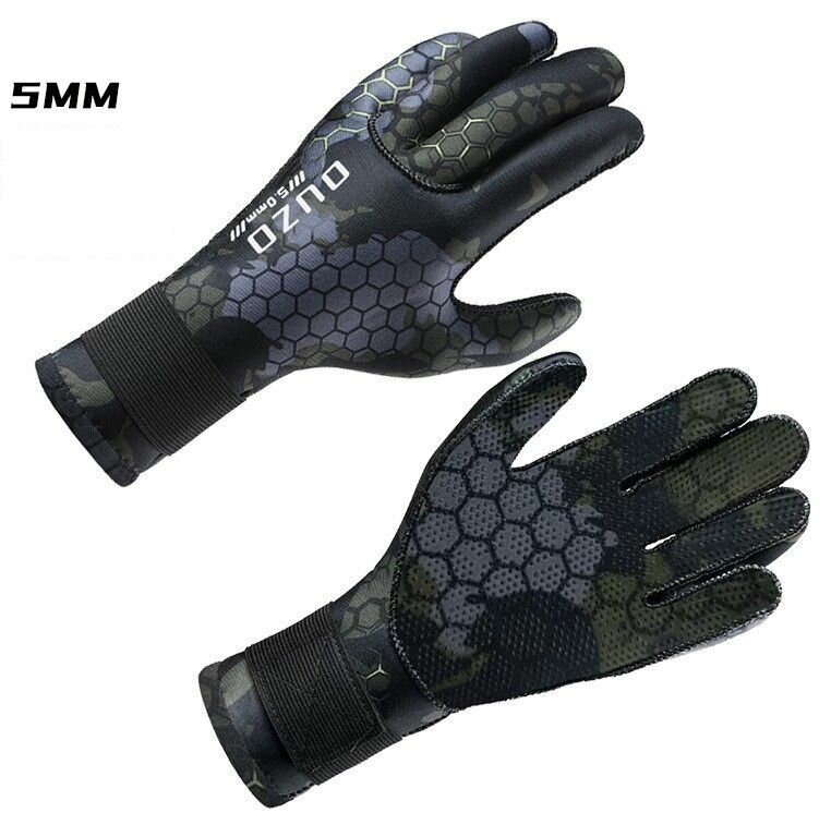 Перчатки неопреновые 5мм армейский камуфляж размер XXL