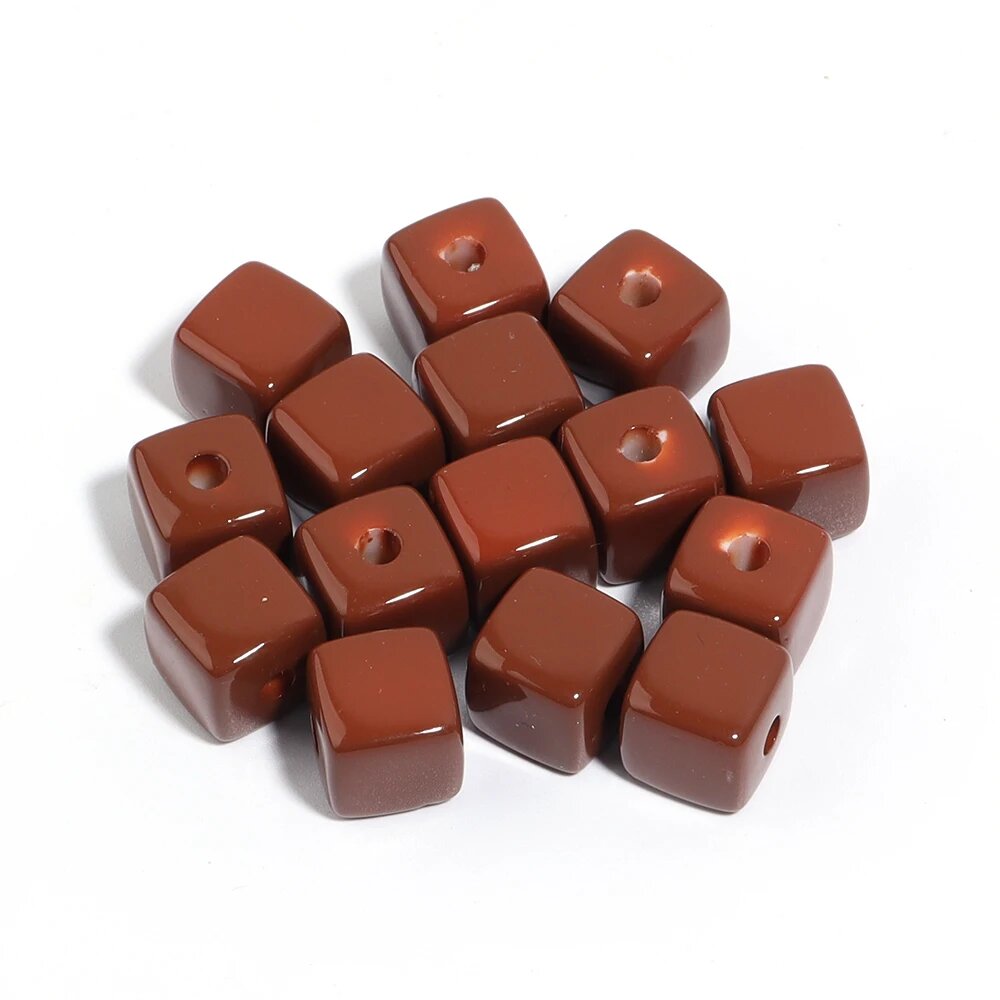 10 шт. Акриловые квадратные бусины 13 мм Deep Brown