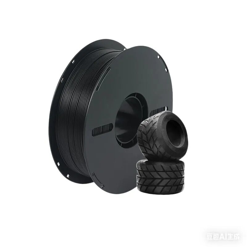 TPU 95A 250г гибкий катушки черн(Filament Пруток), Материал tpu для FDM 3d принтеров, диаметр 1,75 мм, высококачественный пластиковый материал