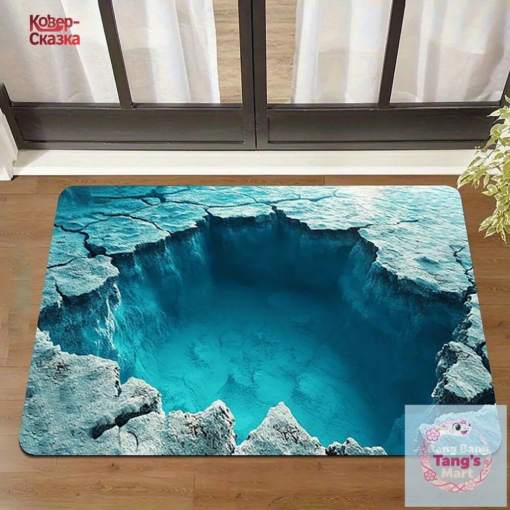 Коврик придверный 50x80 см с 3D рисунком морской бездны для дома и дачи, ковер