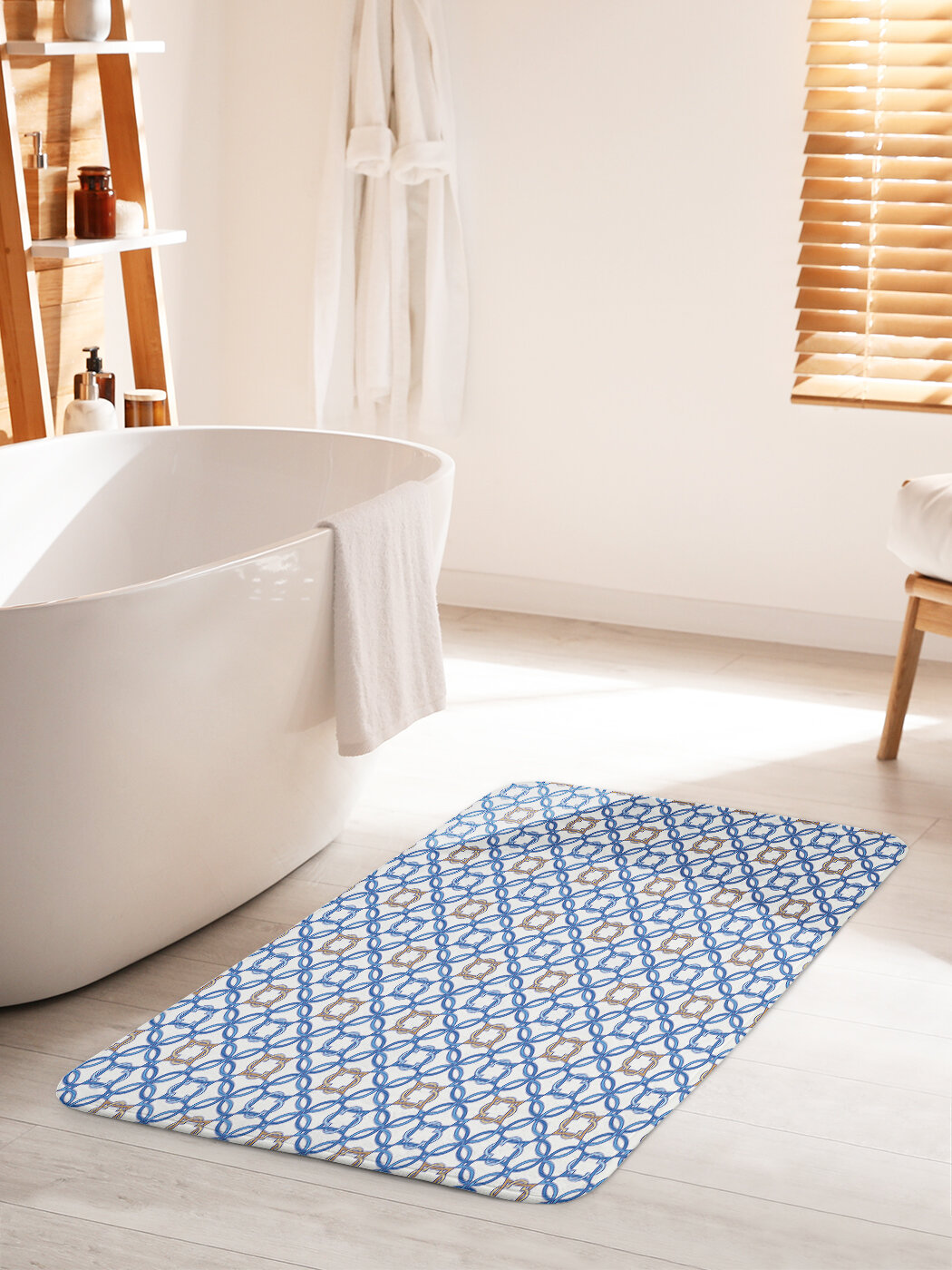 Коврик для ванной комнаты и туалета противоскользящий "Марокканские плетения" 60х100 см, JoyArty