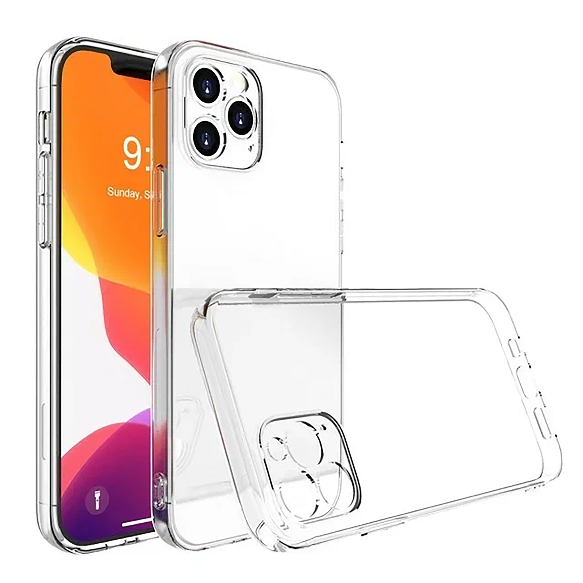 Чехол на Apple iPhone 14 Pro с защитой камеры, ударопрочный, из термополиуретана, прозрачный