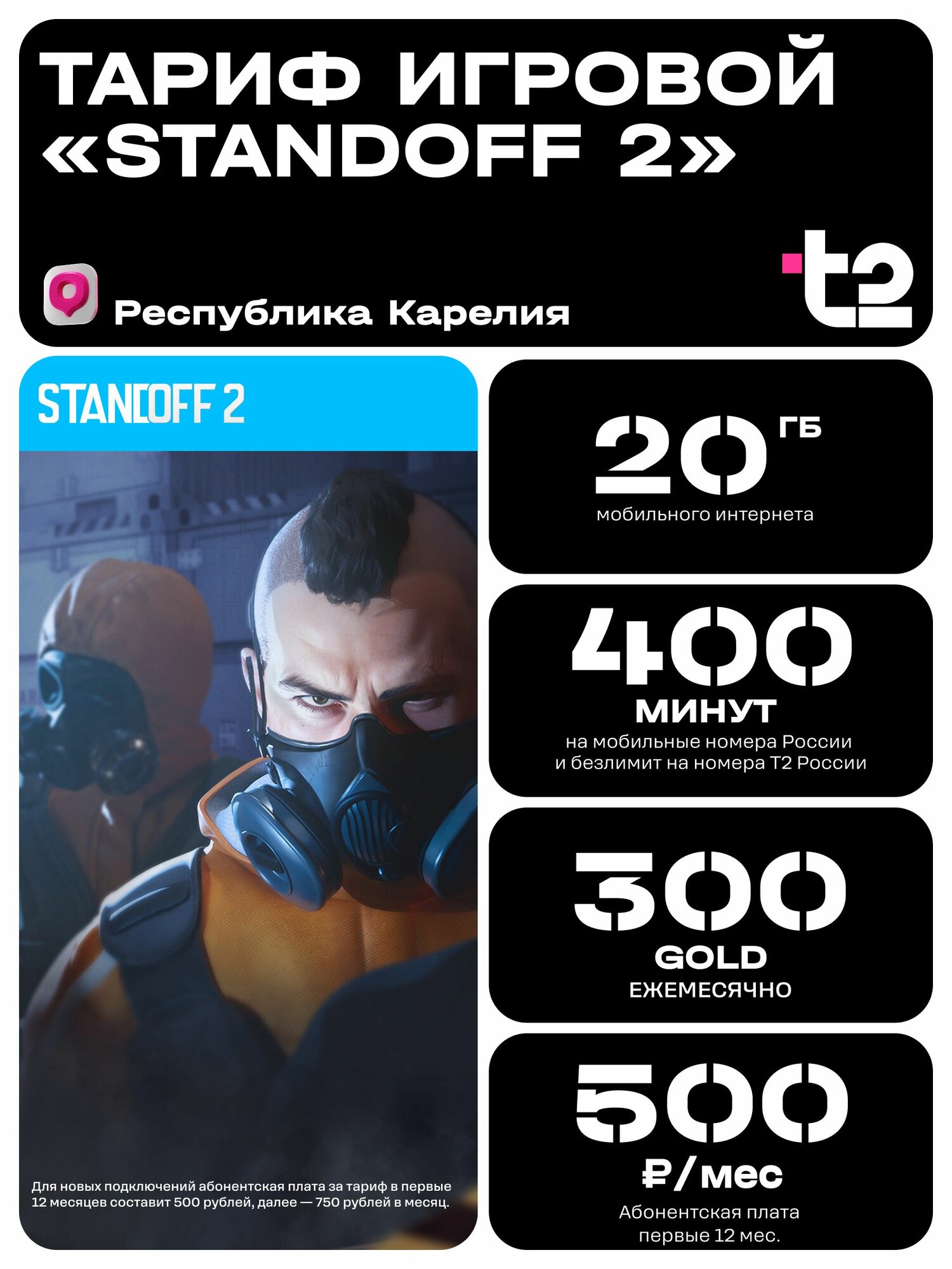 Сим карта Т2 Тариф Standoff2 Карелия