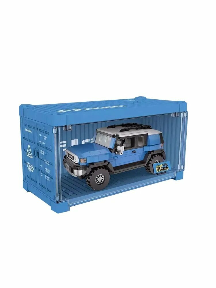 Конструктор Toyota land cruiser FJ40 POWERBLOCK - автомобиль плюс контейнер,622 деталей, HAPPY BUILD PB8839. подарочная модель, модель racing спорткар