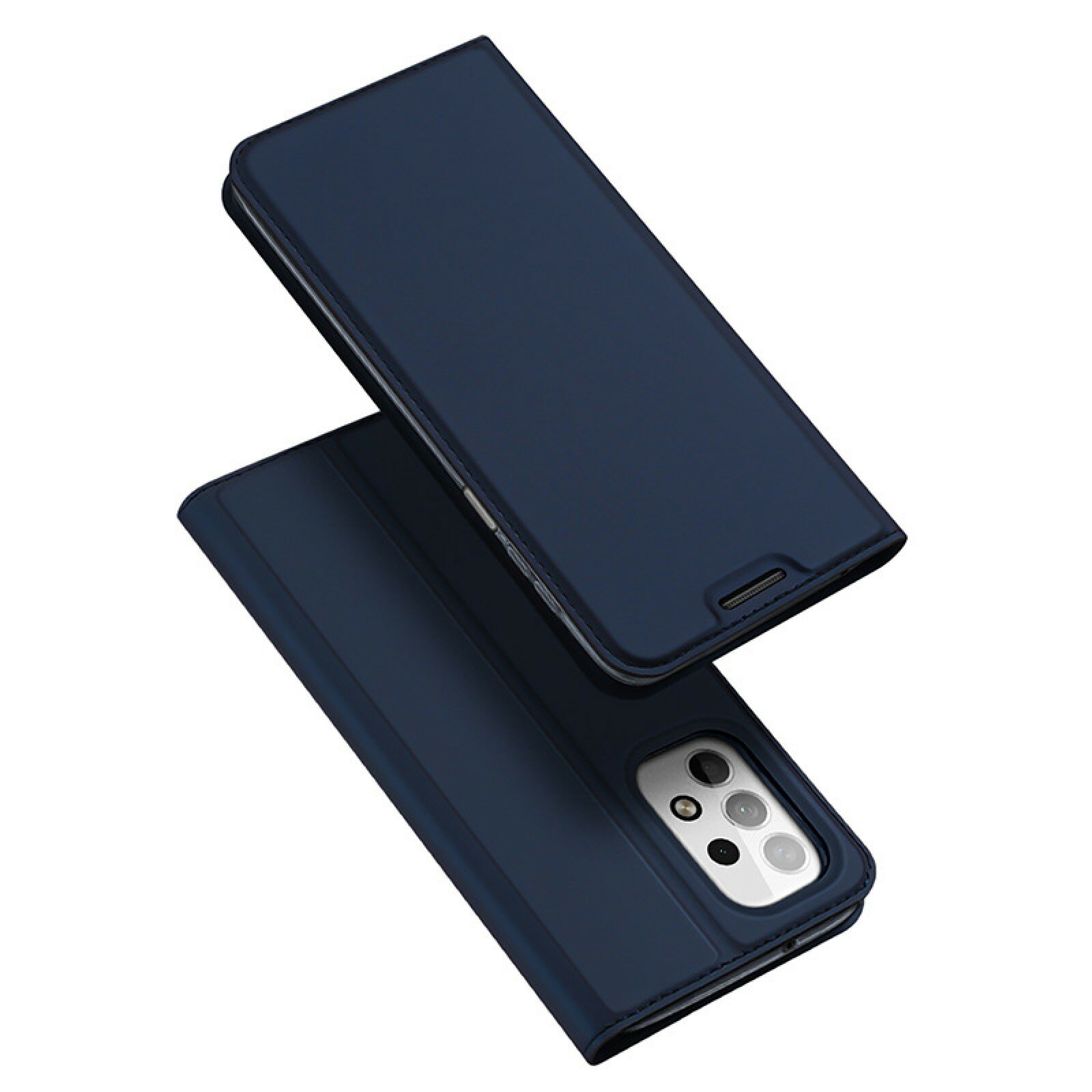 Чехол-книжка MyPads из водоотталкивающей кожи на металлической основе для Samsung Galaxy A23 синий
