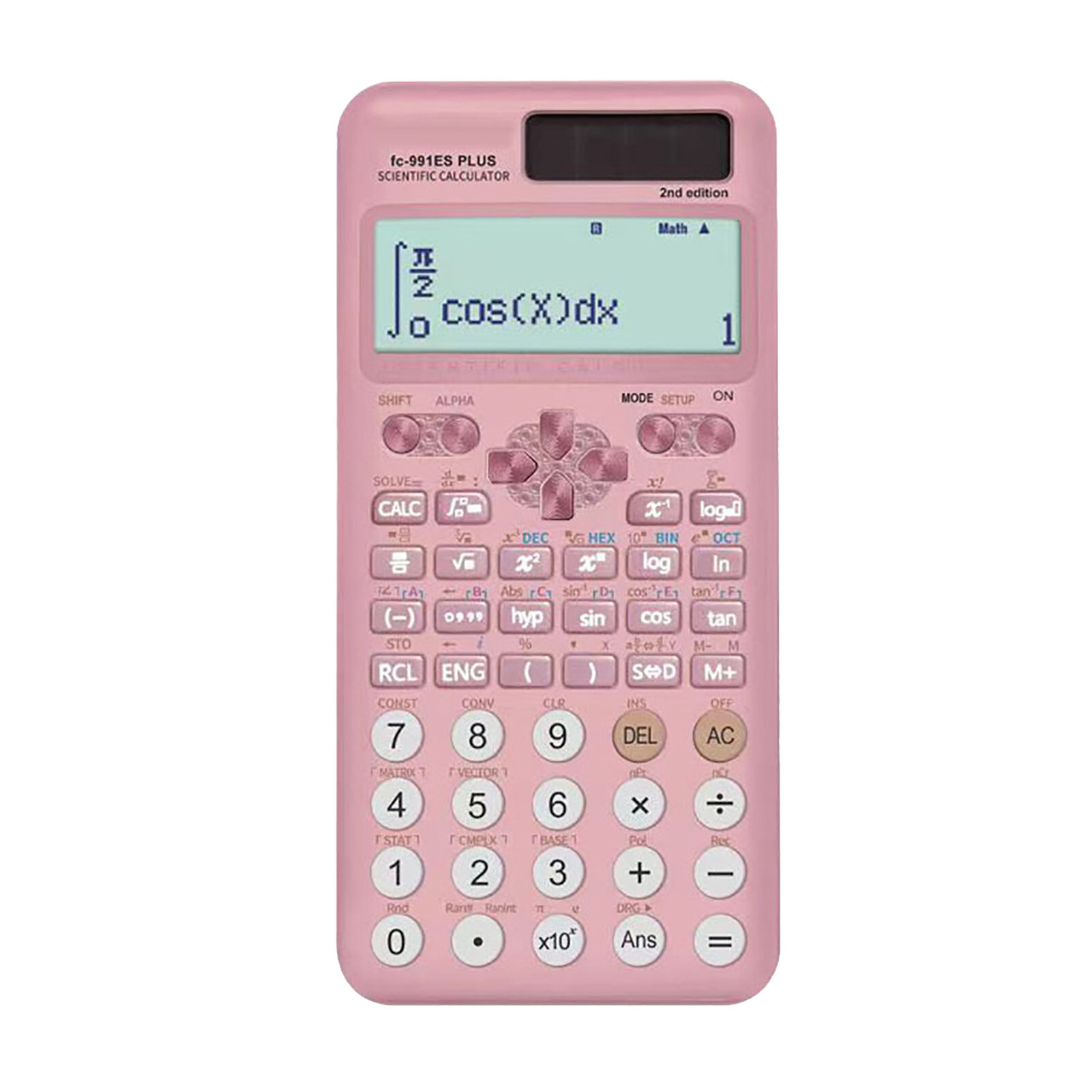 Научные Калькуляторы Математический калькулятор с функцией 417, Дисплеем из 10 + 2 цифр, Двойным источником питания, Идеально подходит для учителей, студентов колледжей, Школьного офиса, Портативный для переноски Розовый