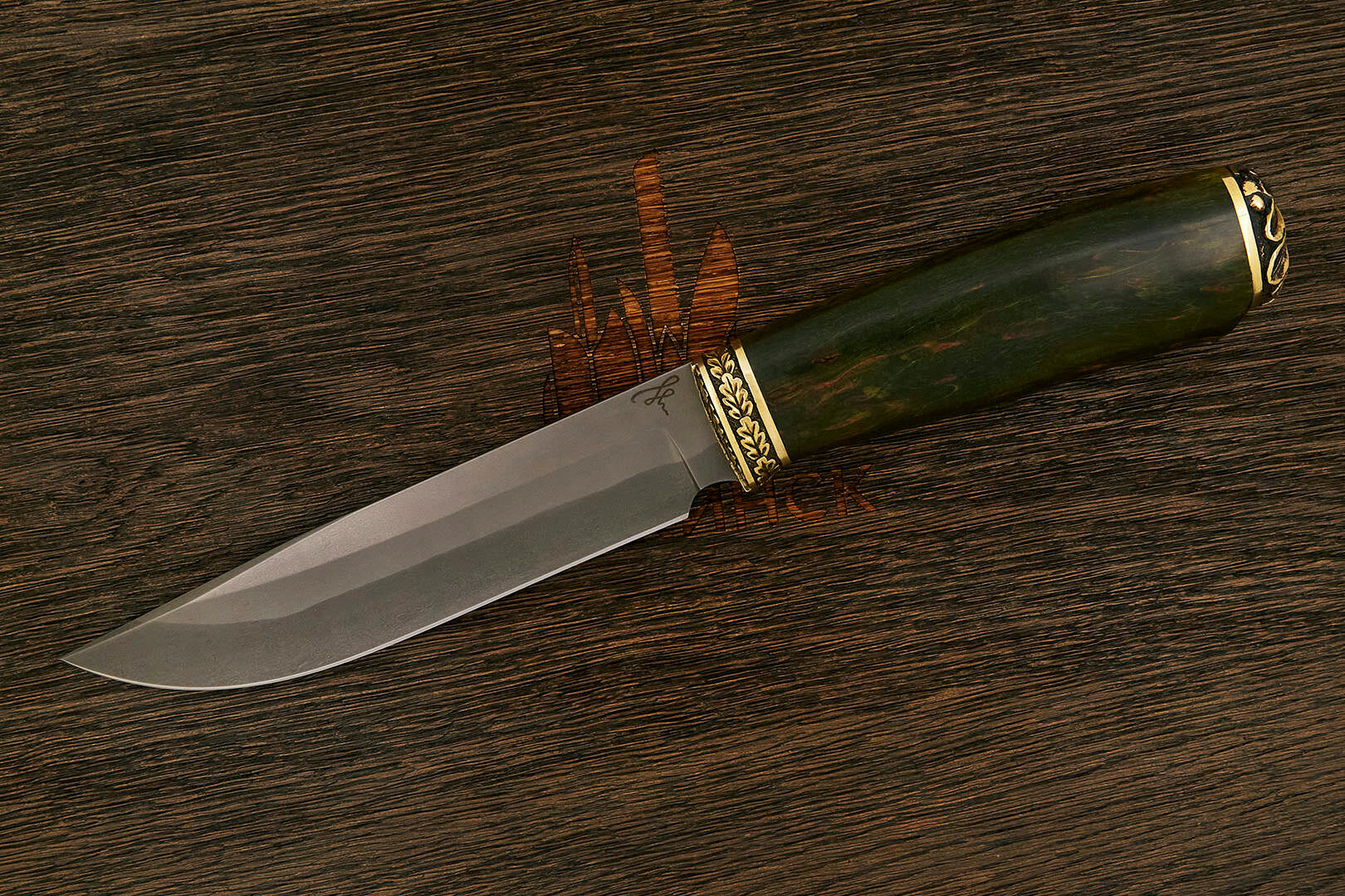 Разделочный нож Игоря Пампуха Модель 007, клинок 145мм, булат легированный, рукоять дерево стаб.