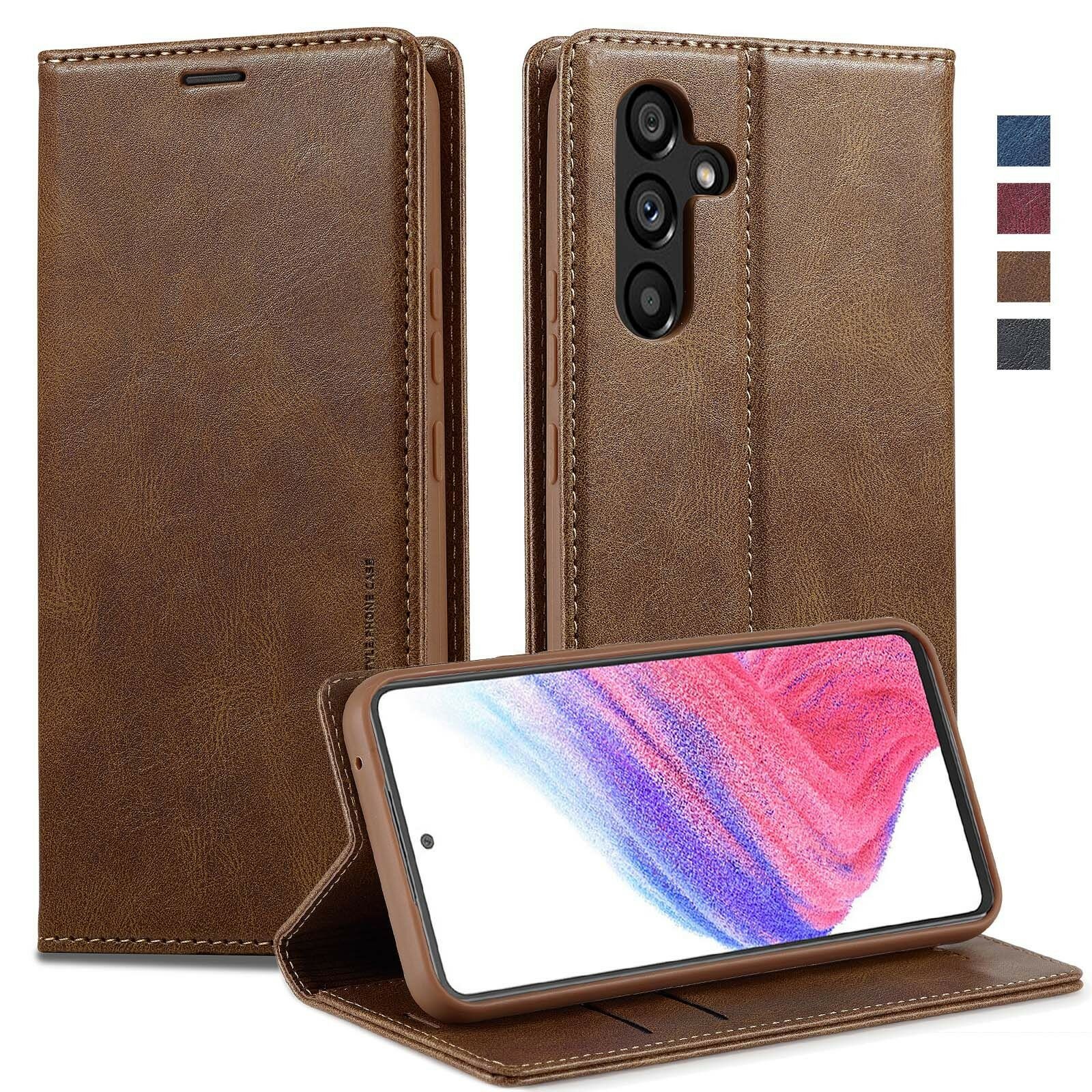 Кожаный чехол MyPads LCIMEEKE для Samsung Galaxy S24 FE с RFID-блокировкой и магнитной застежкой
