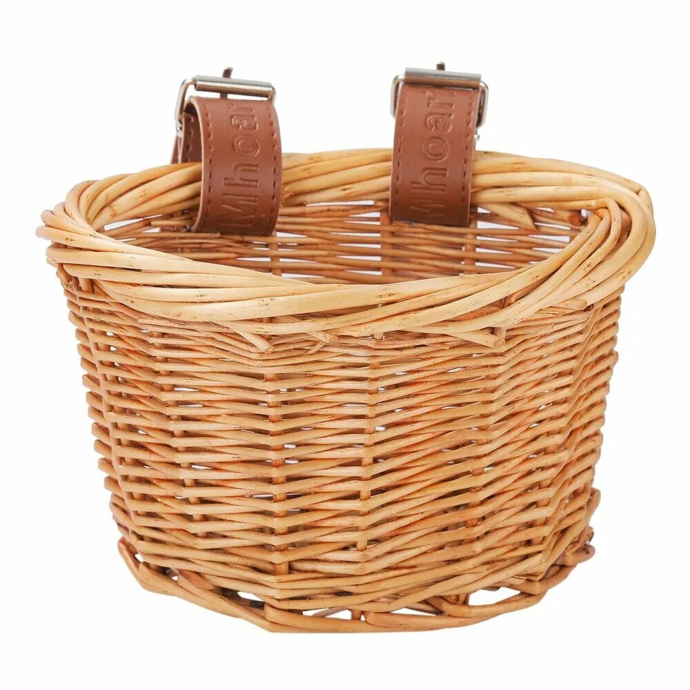 Корзина для детского велосипеда и самоката с кожаными ремнями, съемная, ручной работы, Светло-коричневый
