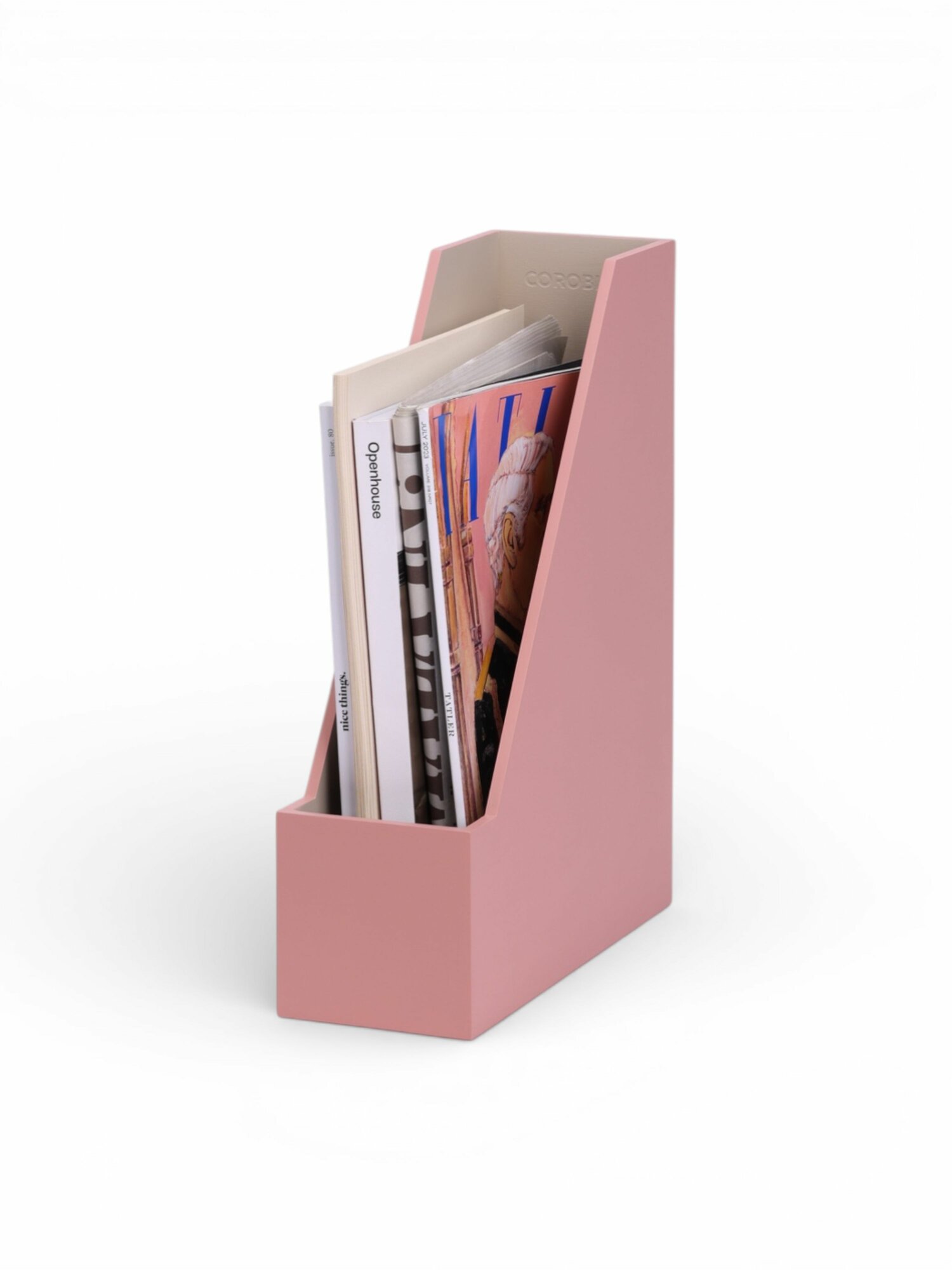 Лоток / Органайзер для бумаг вертикальный A41 Duo, дерево, цвет розовый