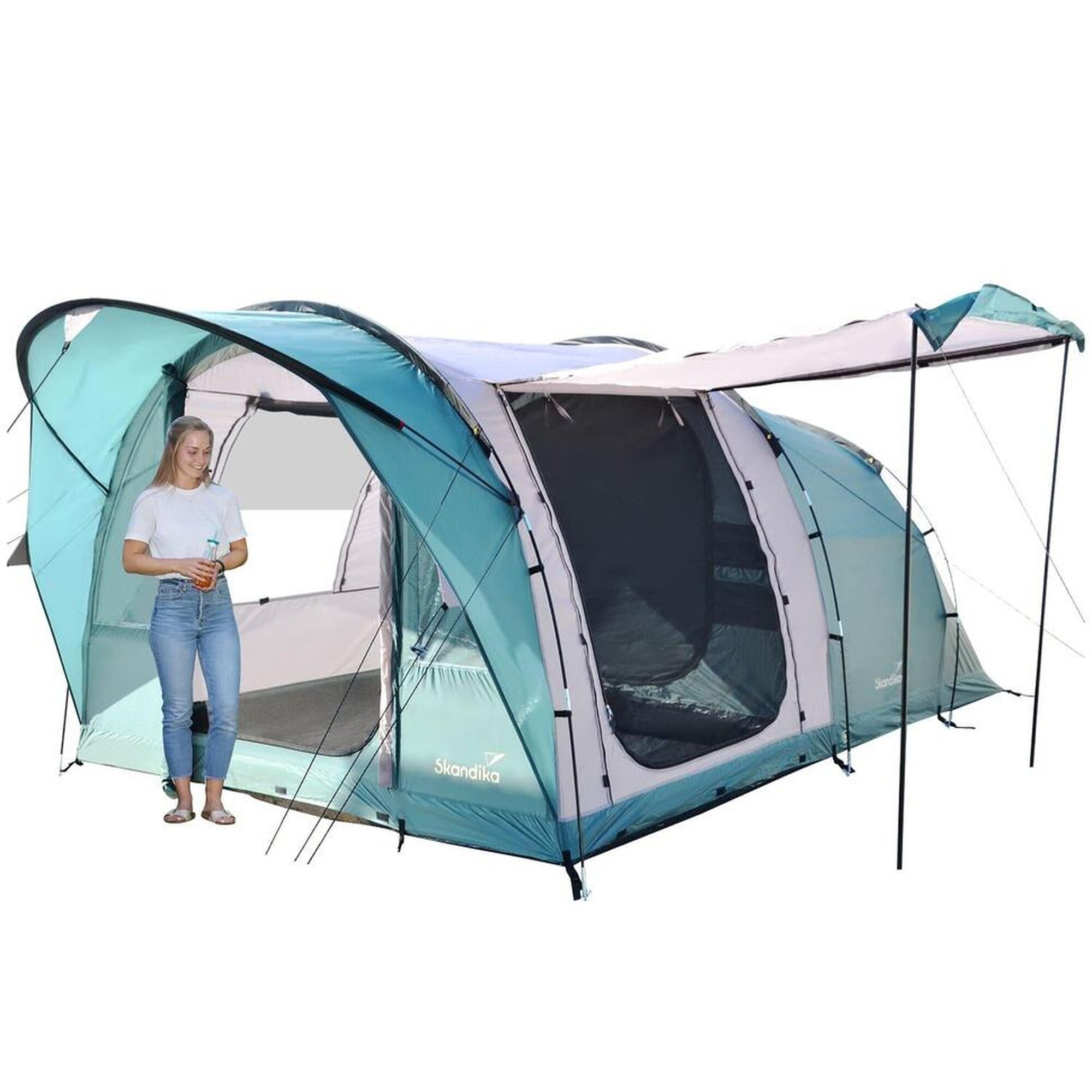 Decathlon Палатка-туннель Skandika Egersund на 3 человека, 1 спальня, голубая