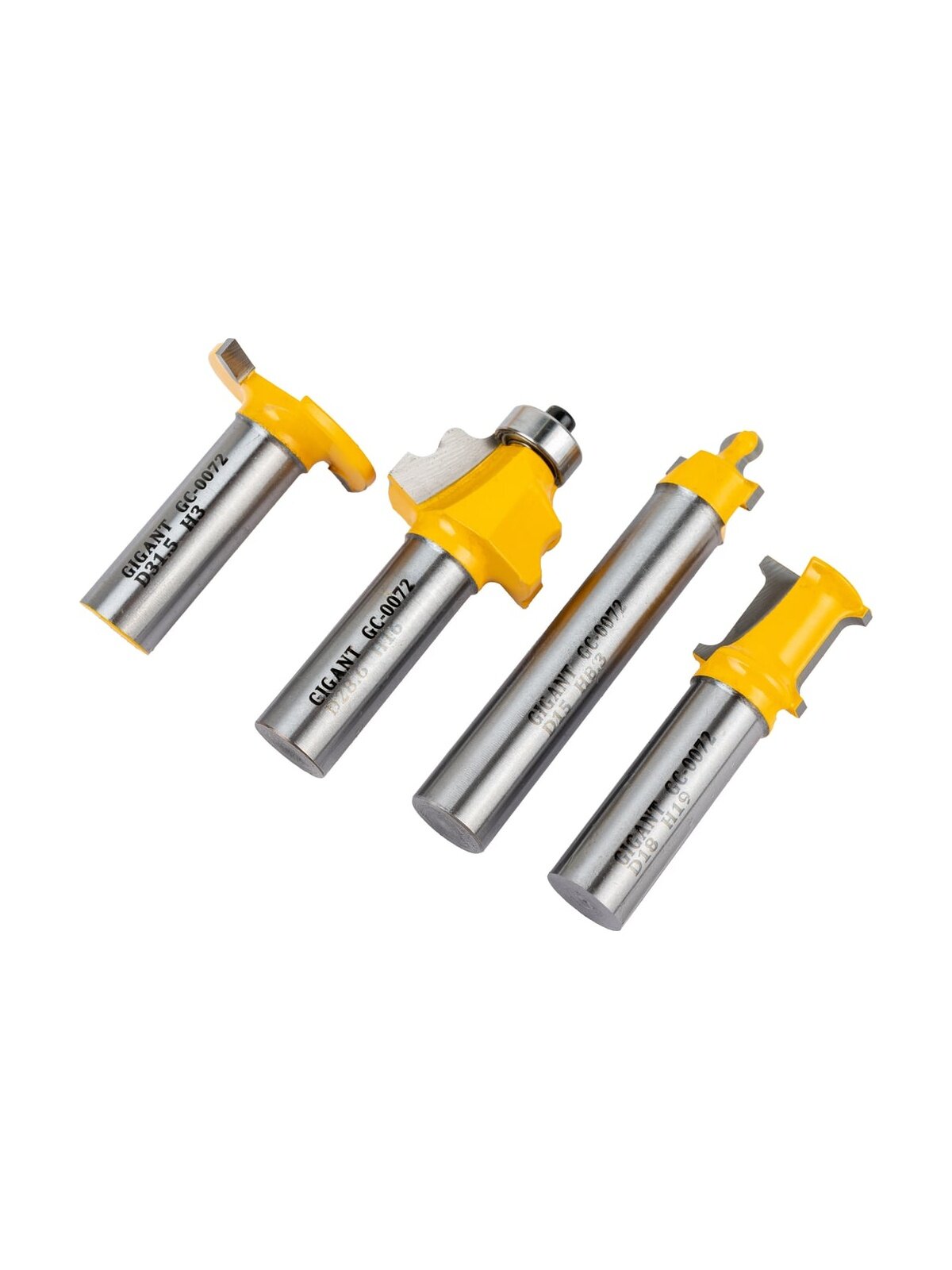 Набор фрез 4 шт для изготовления шарнирных соединений хвостовик 12 мм Gigant GC-0072