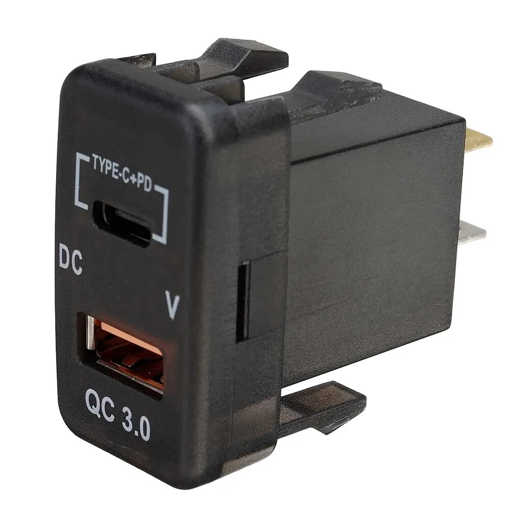 Автомобильное зарядное устройство Type-C+PD QC3.0 с двумя USB-портами для Prado