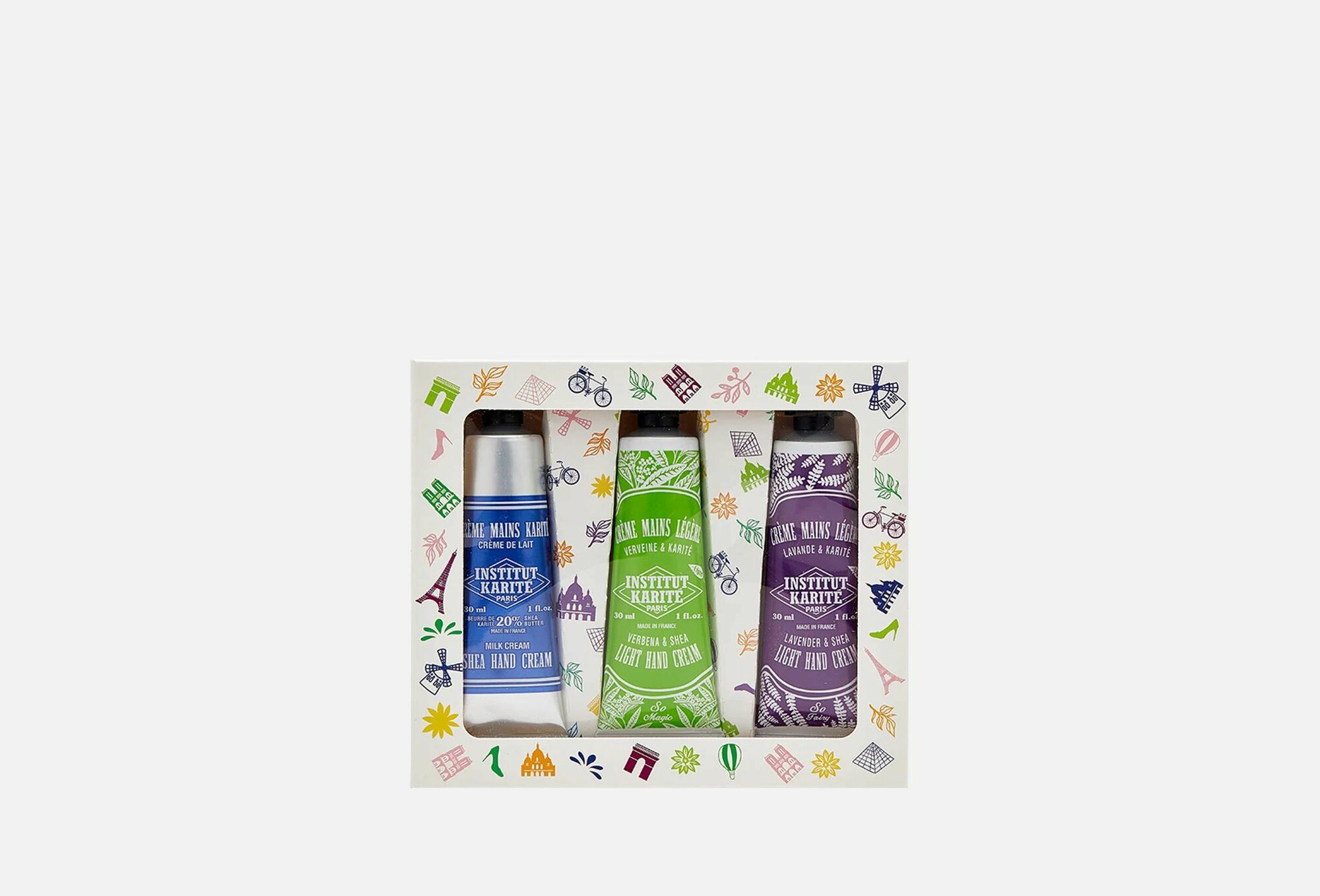 Institut Karite - Набор из 3 кремов для рук Shea Hand Cream 3х30 мл (Milk Cream Shea, Verveine, Lavande)