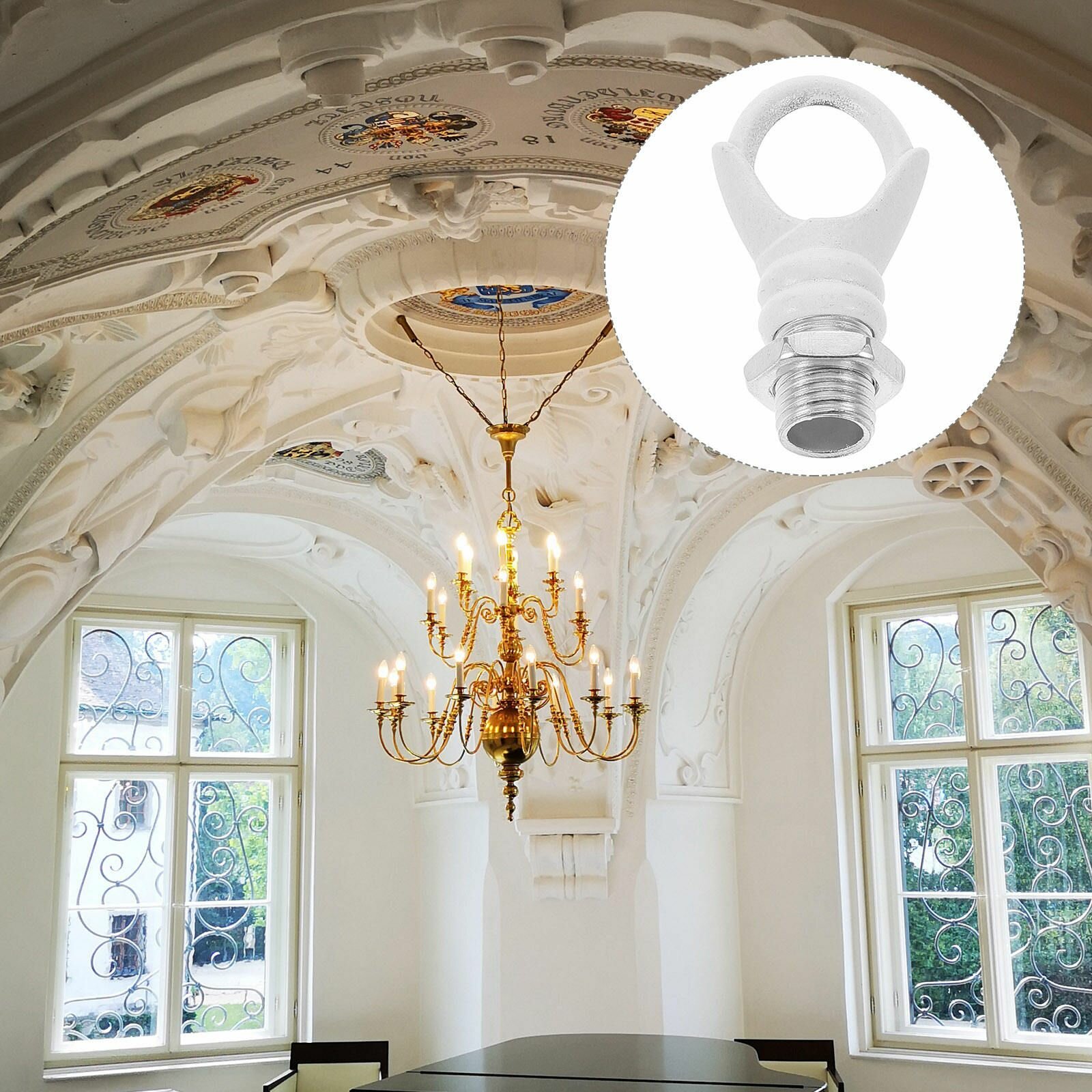 Металлическое кольцо-подвес для люстры и потолочного светильника с креплением для абажура