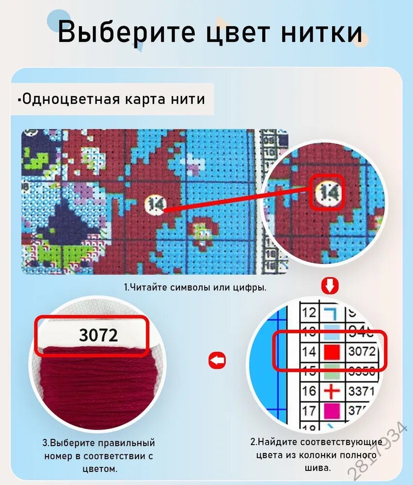 Набор для вышивания крестом с изображением замка, цветная схема, все необходимое — фото 1