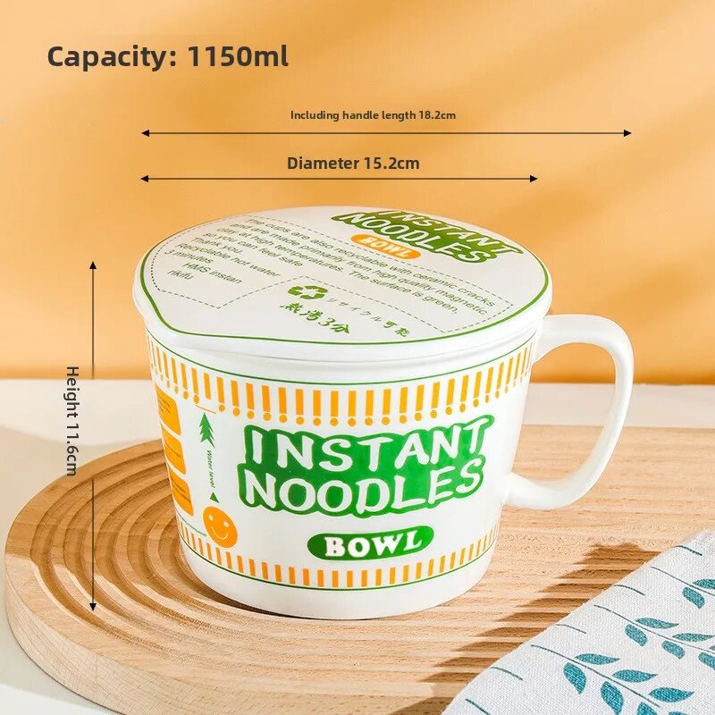 Керамическая миска для лапши, 1150 мл, green