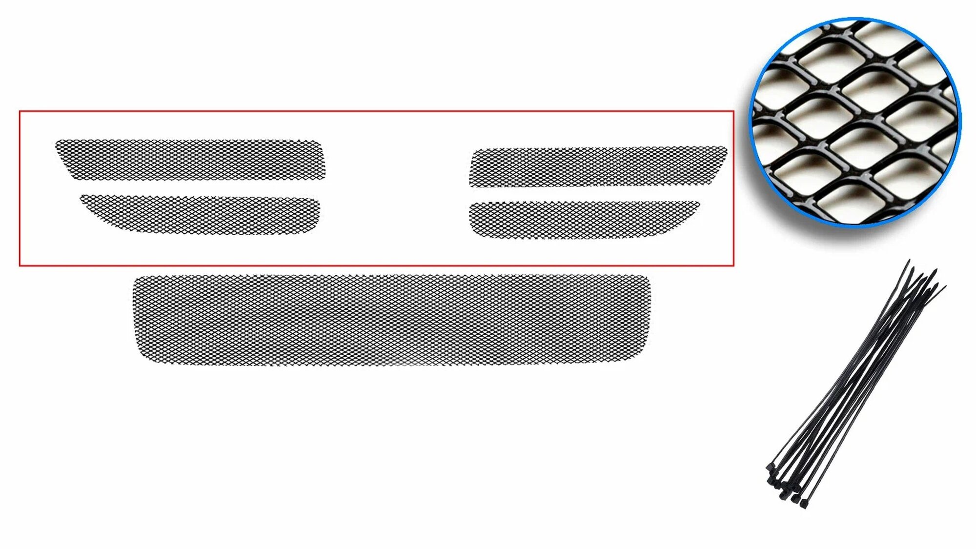 Защитная сетка радиатора для VOLKSWAGEN TOUAREG 2007-2010 (I), бок, 4шт