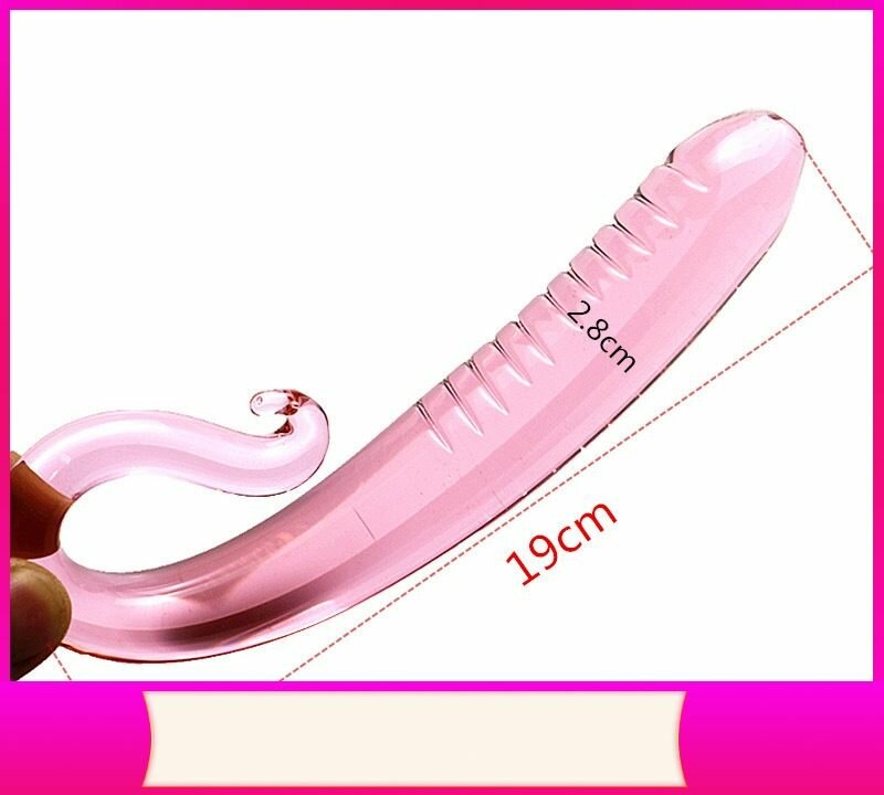 Анально-вагинальный стеклянный фаллос с ручкой. Удовольствие на каждый день.