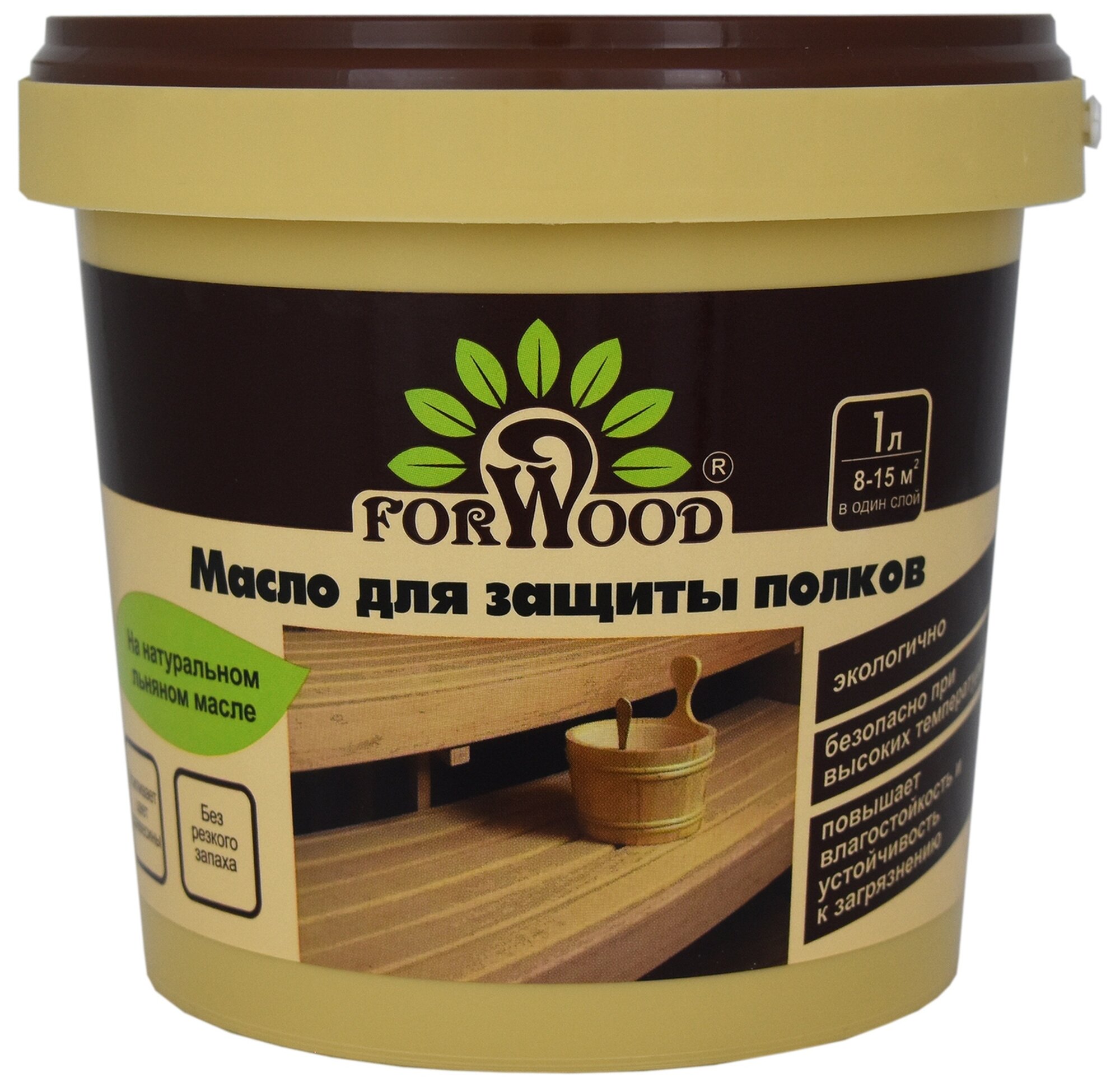Масло FORWOOD, для полков, 1л, защита от плесени, на льняном масле