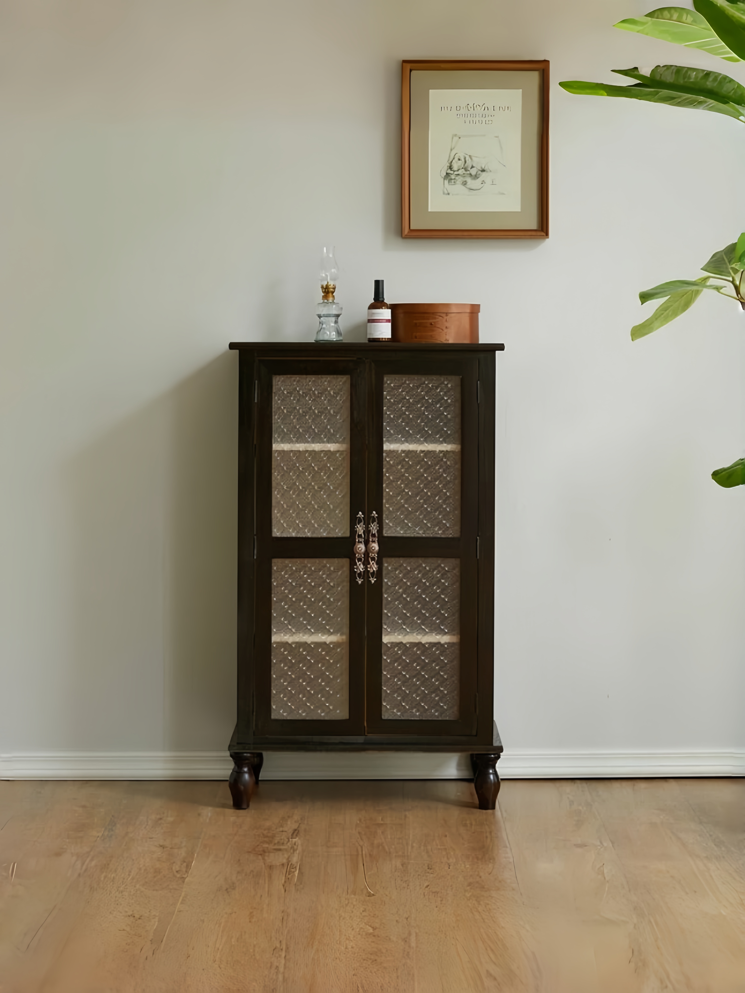 Буфет ASDF "Модерн" 37х29х77 см, темный орех, ЛДСП, массив дерева