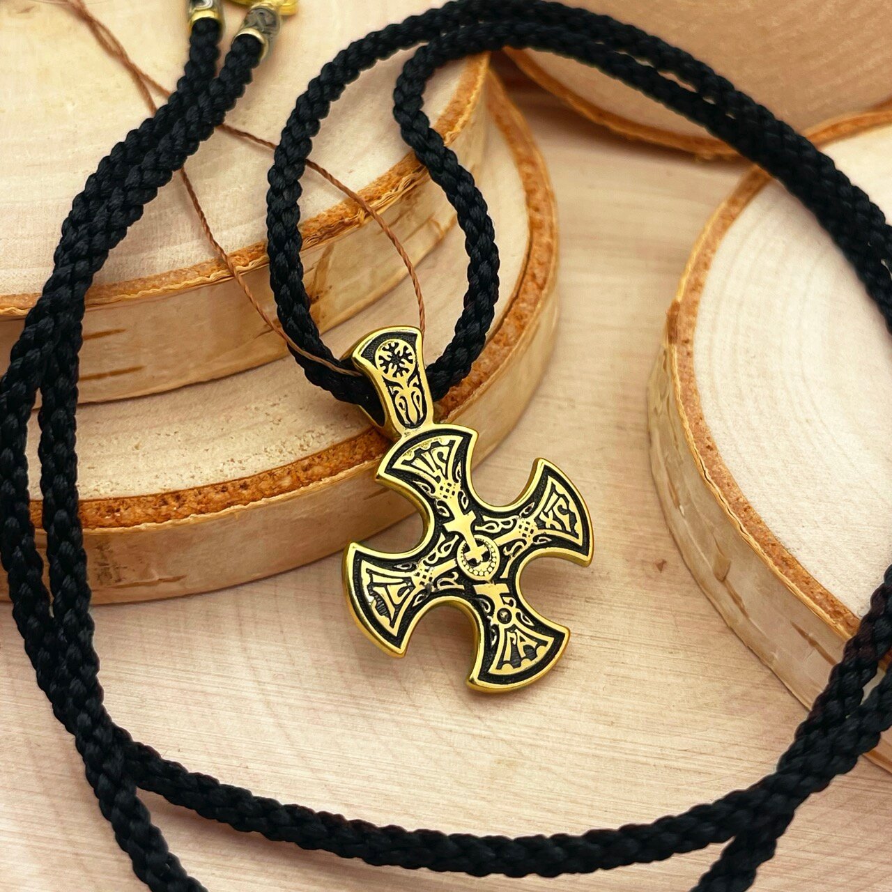 Крестик, серебро, 925 проба, золочение, оксидирование, чернение