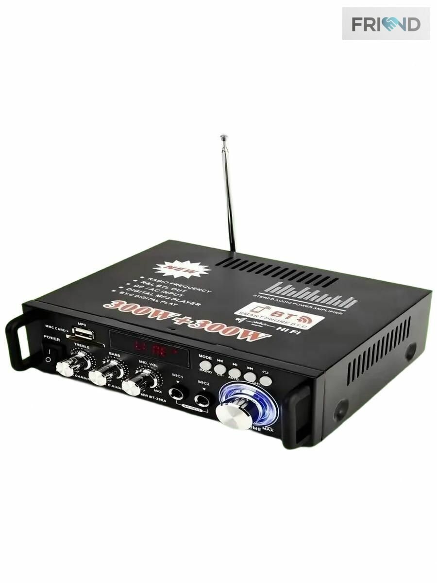 Усилитель TeLi 300 Вт с премиум звуком оснащен двумя каналами и Bluetooth