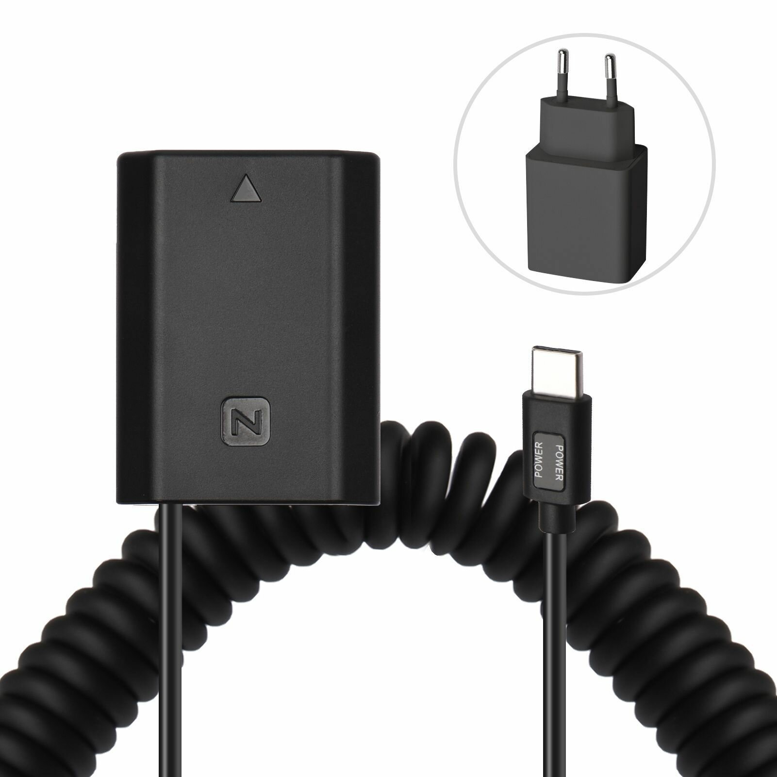 Andoer Type C NP-FZ100 Dummy Battery DC Connector 20 Вт Замена адаптера PD для Sony, Techshow