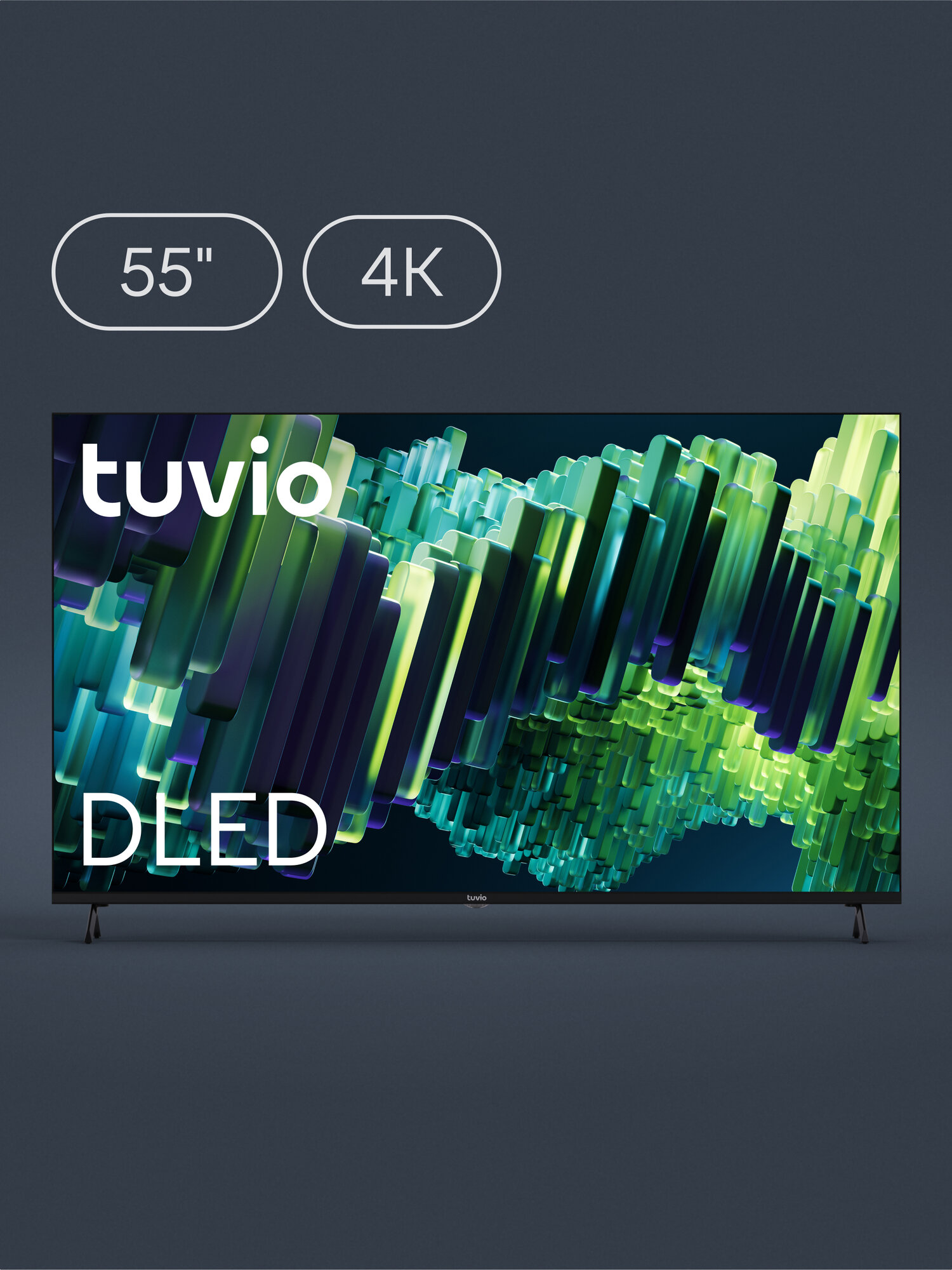 55” Телевизор Tuvio 4К ULTRA HD DLED Frameless на платформе Google TV, TD55UFBCV51, черный