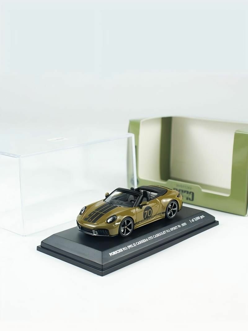 Машинка MINICHAMPS 1/64 PORSCHE 911 (992.2) CARRERA GTS CABRIOLET Metallic gray 2025 Die-cast Alloy Car Model Collection Gift