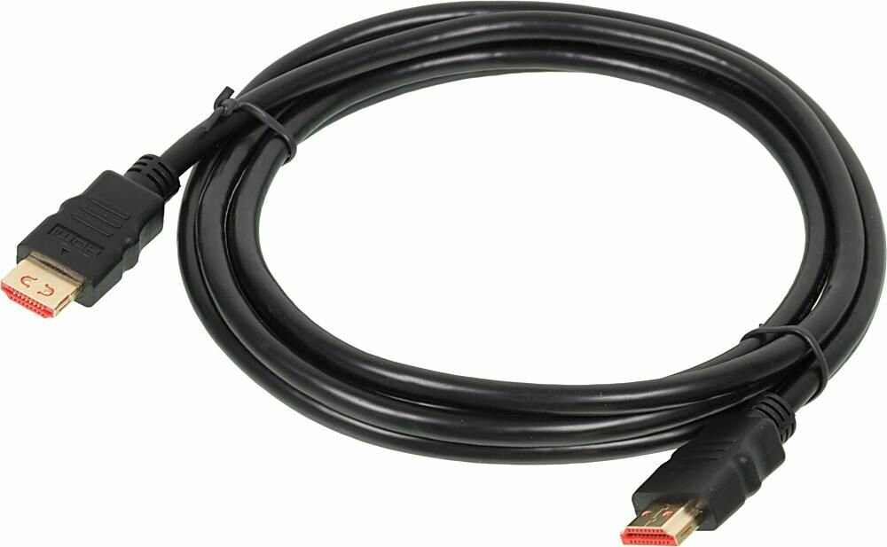 Кабель аудио-видео Buro HDMI 1,4, HDMI m - HDMI m, 2 м, позолоченные контакты, черный (BHP2M)