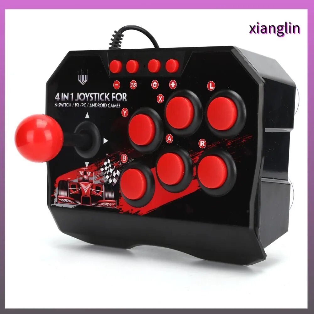 4 IN 1 JOYSTICK FOR N-SWITCH/P3/PC/ANDROID GAMES. Проводной, красный