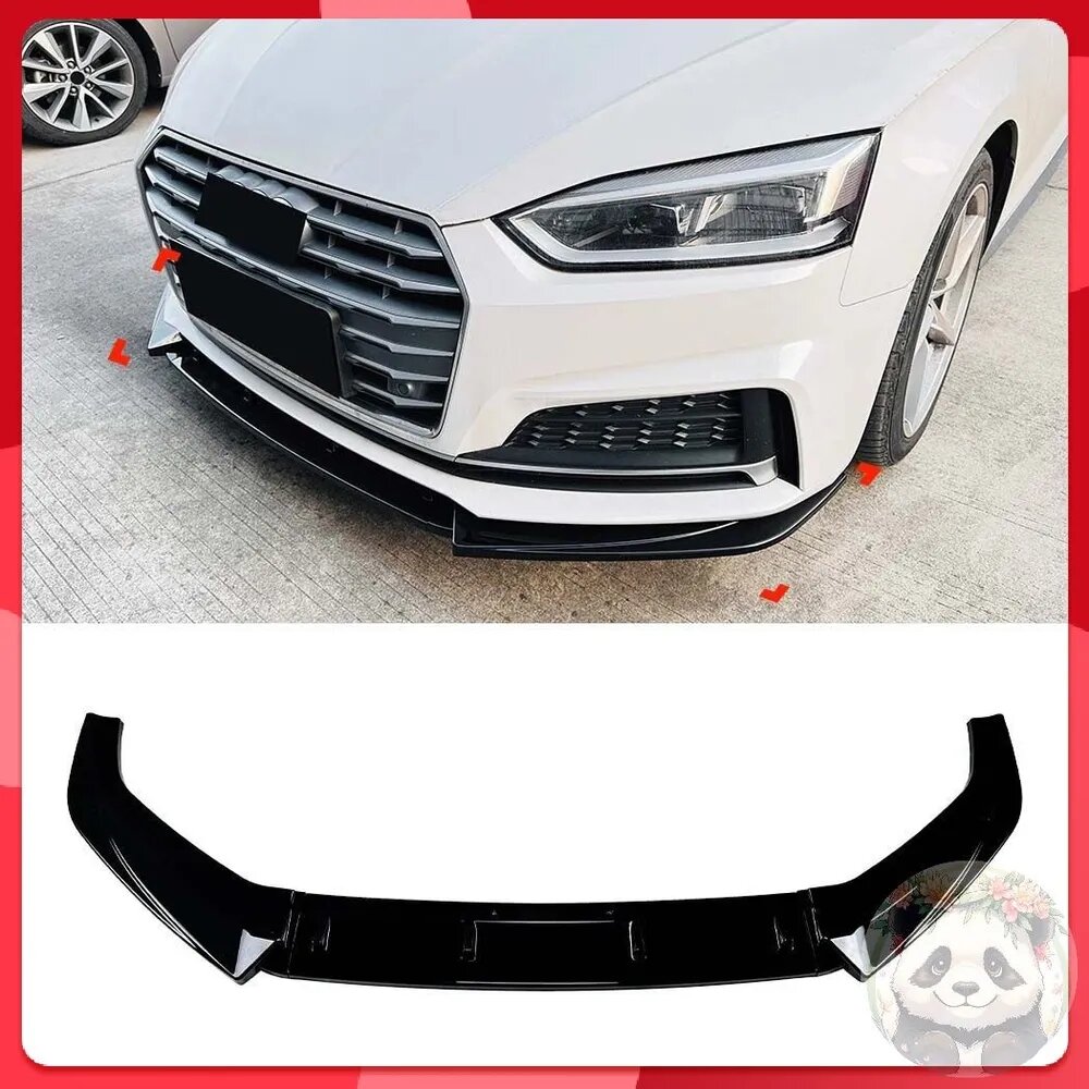 Спойлер переднего бампера для Audi A5 S5 Sline F5 2017-2020, 3 шт, черный, ABS пластик