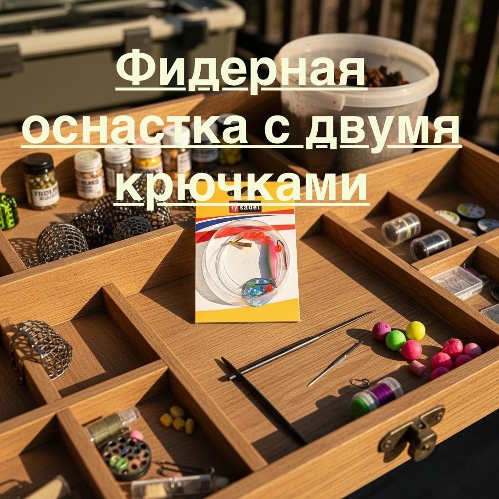 Фидерная оснастка с двумя крючками