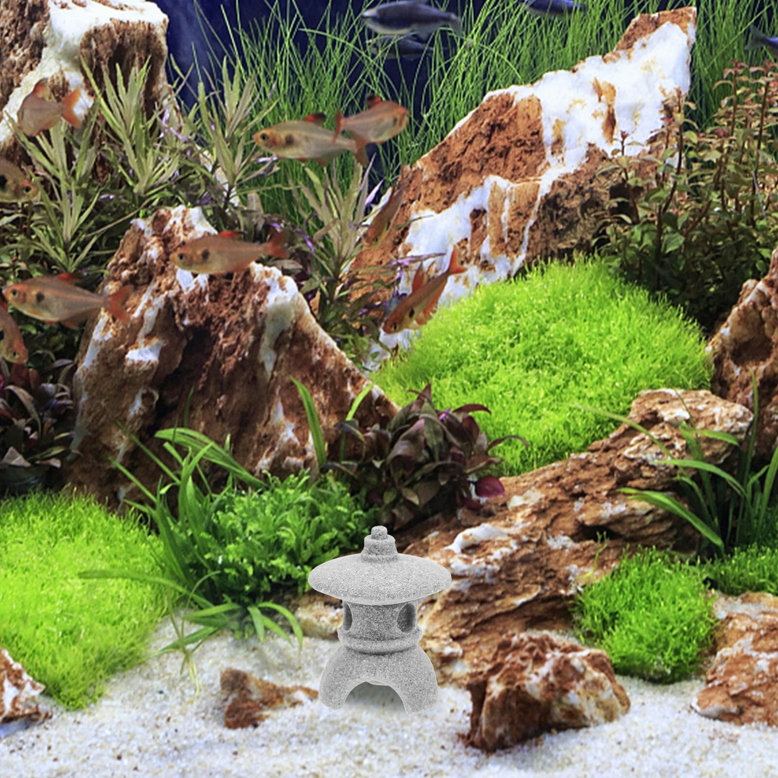 Комплект из 5 миниатюрных беседок из прочного песчаника тёмно-серого цвета для садового и домашнего декора