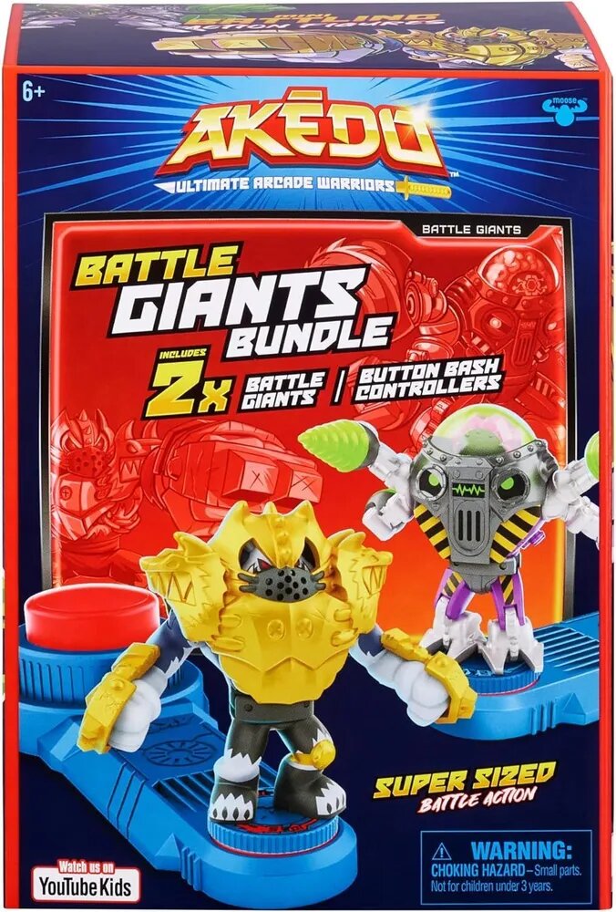 Фигурка Akedo Ultimate Arcade Warriors Battle Giants Bundle 2 Battle Giants, Button Bash Controller, 2 шт, ABS пластик, 6+ — фото 1