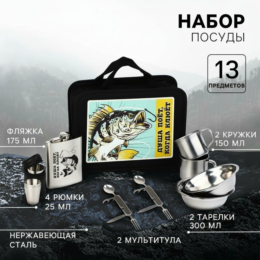 Набор для пикника Хорошо, когда клюет