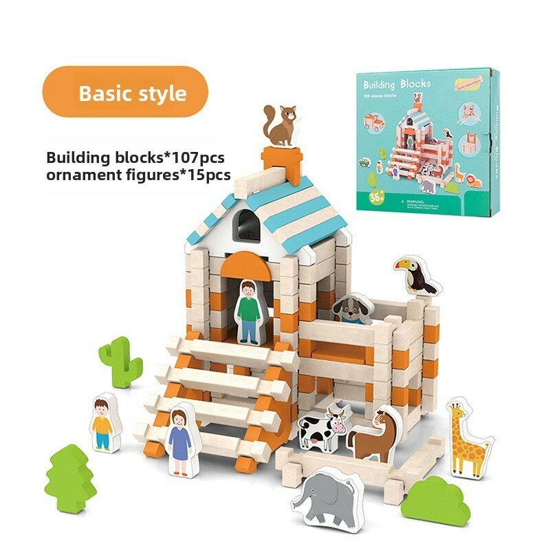 Деревянные монтессори строительные блоки с экологической водорастворимой краской и тактильным дизайном для детей