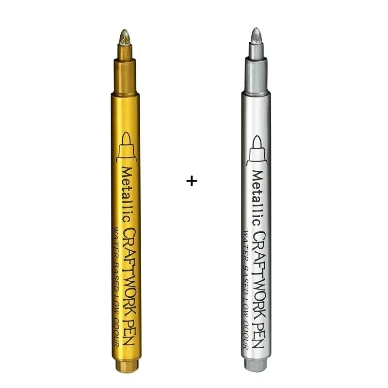 Маркеры Metallic Craftwork Pen, 2шт, желтый и серебряный